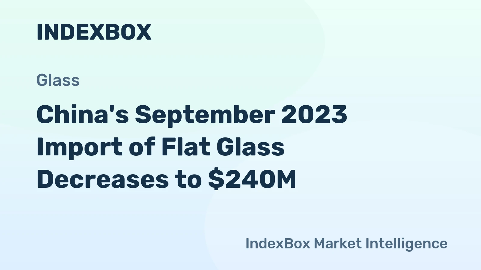 China's September 2023 Import of Flat Glass Decreases to $240M