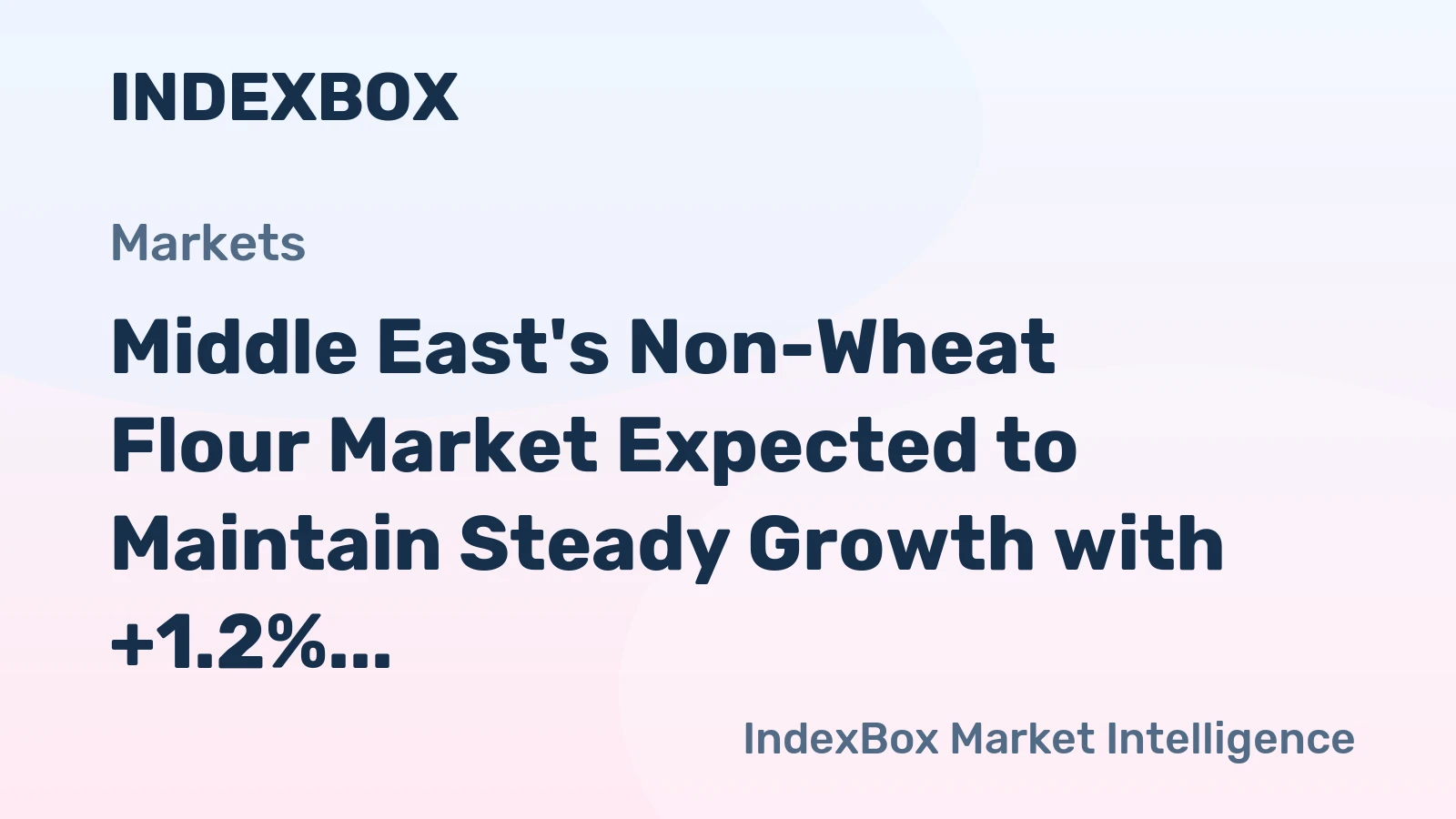 Middle East's Non-Wheat Flour Market Expected to Maintain Steady Growth with +1.2% CAGR