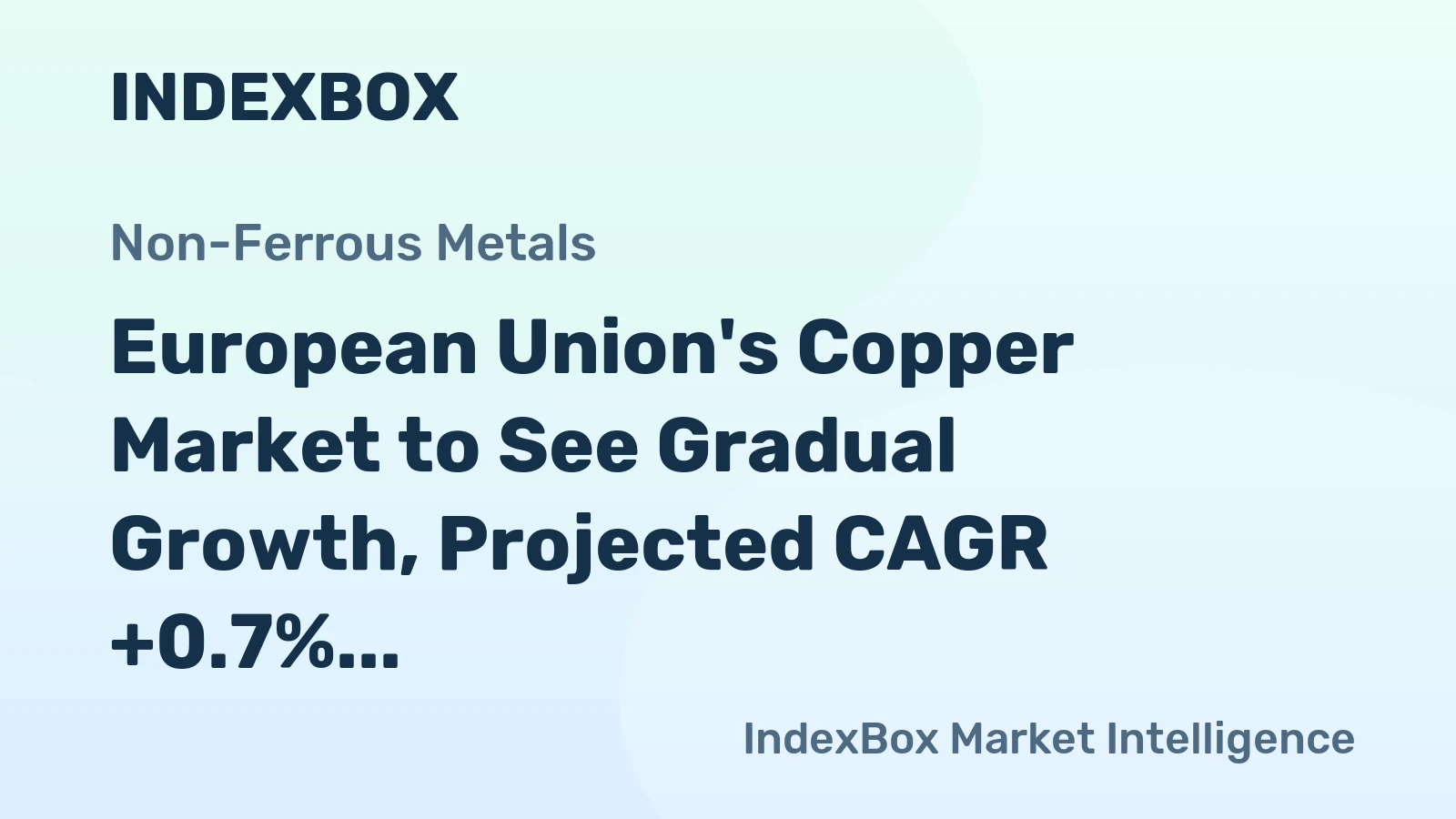 European Union's Copper Market to See Gradual Growth, Projected CAGR +0.7% from 2024 to 2035