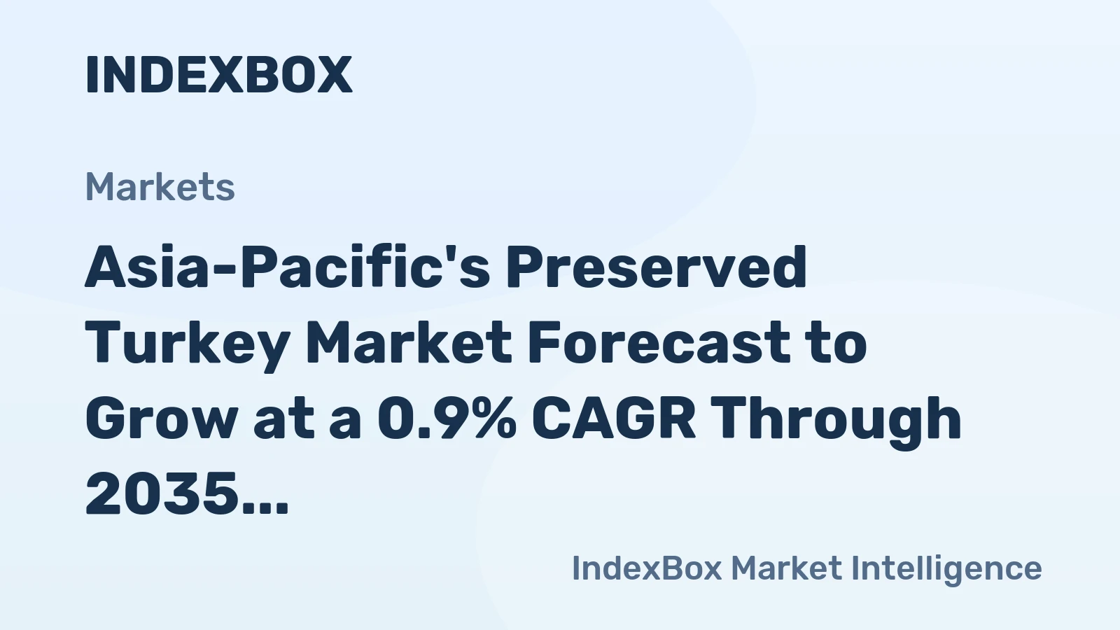 Asia-Pacific's Preserved Turkey Market Forecast to Grow at a 0.9% CAGR Through 2035