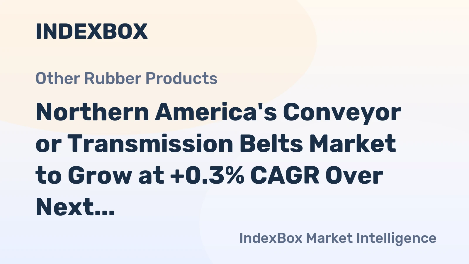 Northern America's Conveyor or Transmission Belts Market to Grow at +0.3% CAGR Over Next Decade