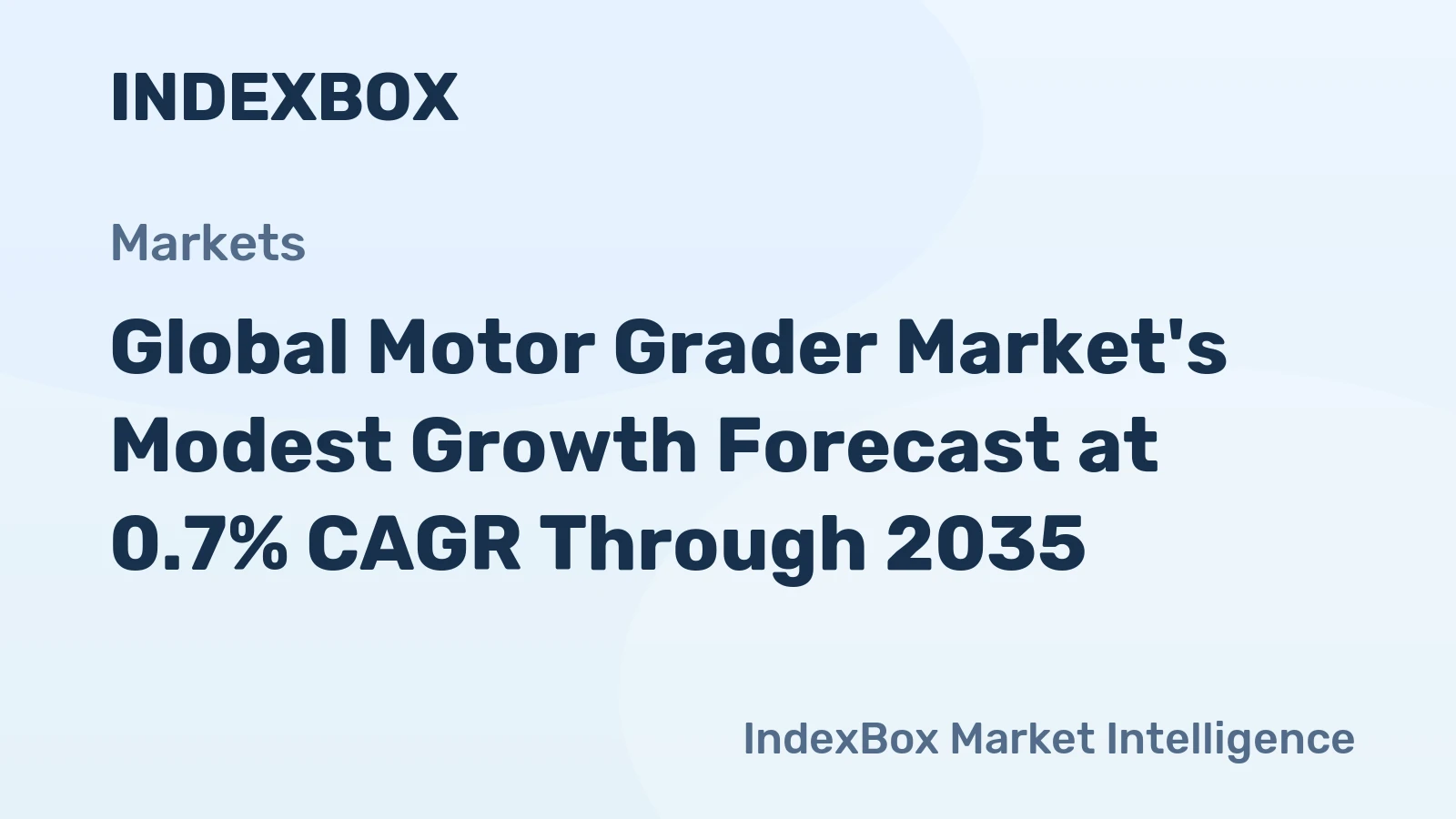 Global Motor Grader Market's Modest Growth Forecast at 0.7% CAGR Through 2035
