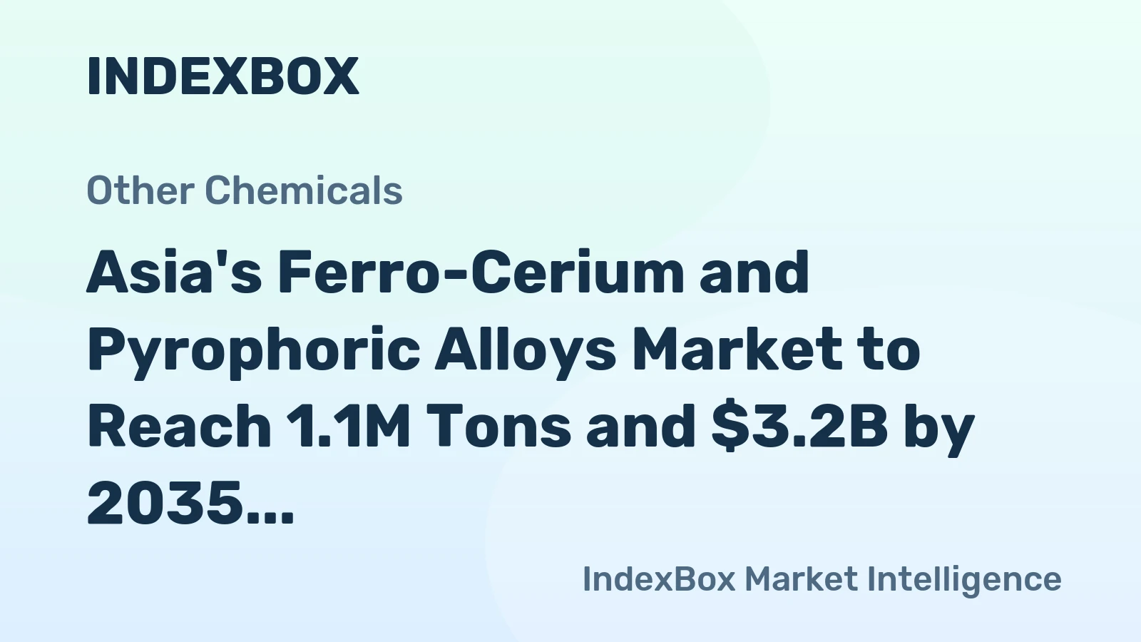 Asia's Ferro-Cerium and Pyrophoric Alloys Market to Reach 1.1M Tons and $3.2B by 2035