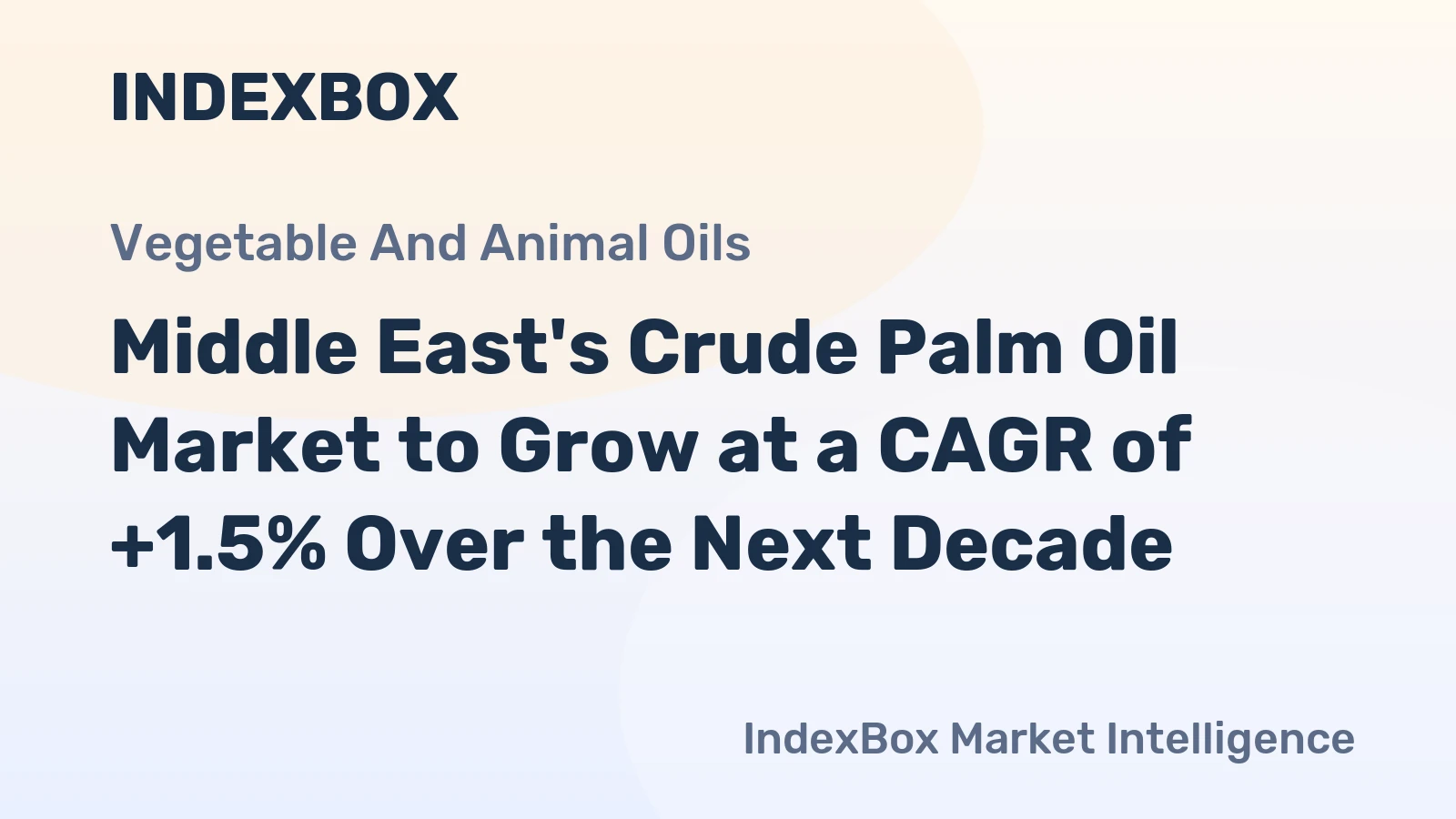 Middle East's Crude Palm Oil Market to Grow at a CAGR of +1.5% Over the Next Decade