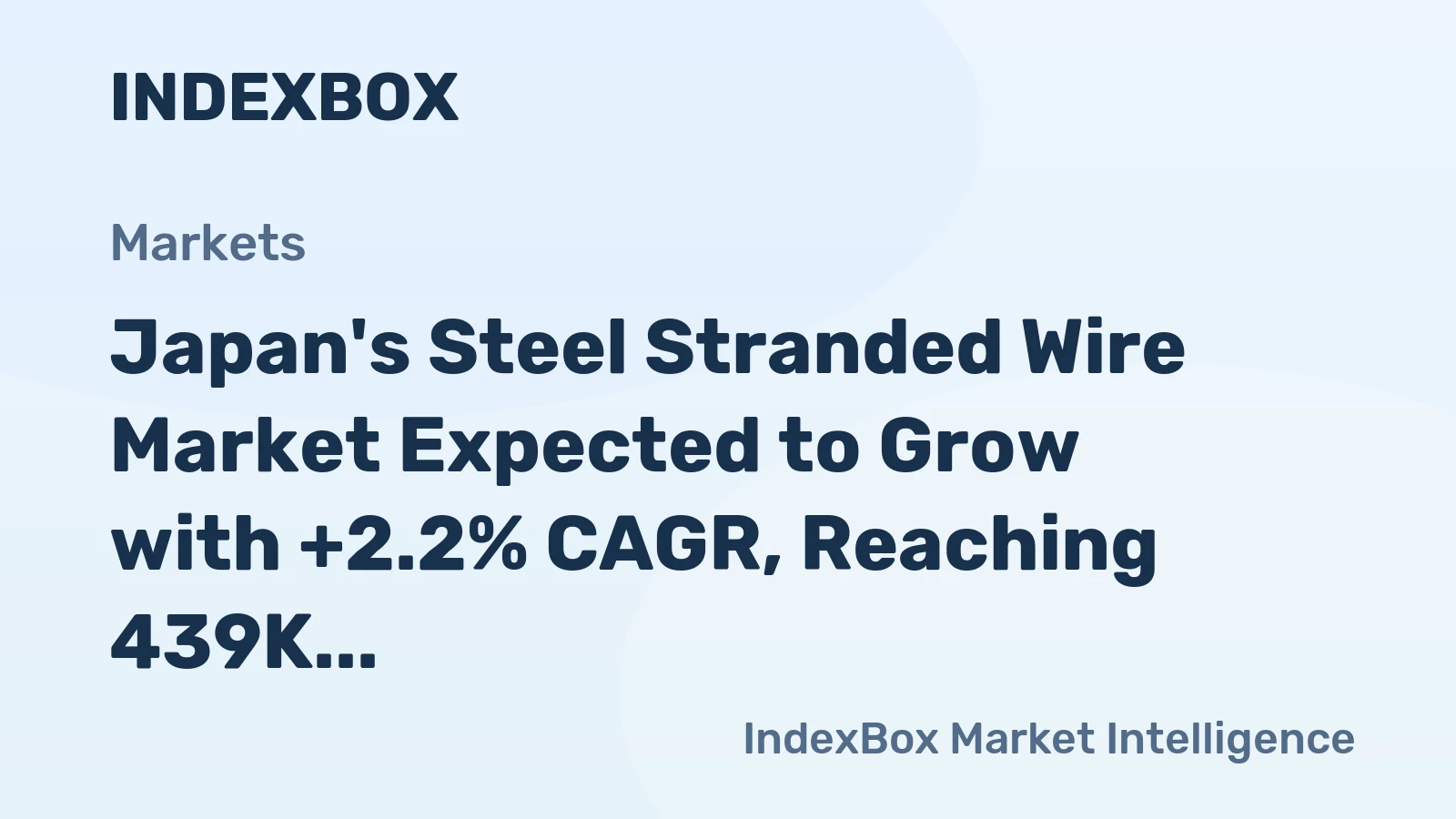 Japan's Steel Stranded Wire Market Expected to Grow with +2.2% CAGR, Reaching 439K Tons by 2035