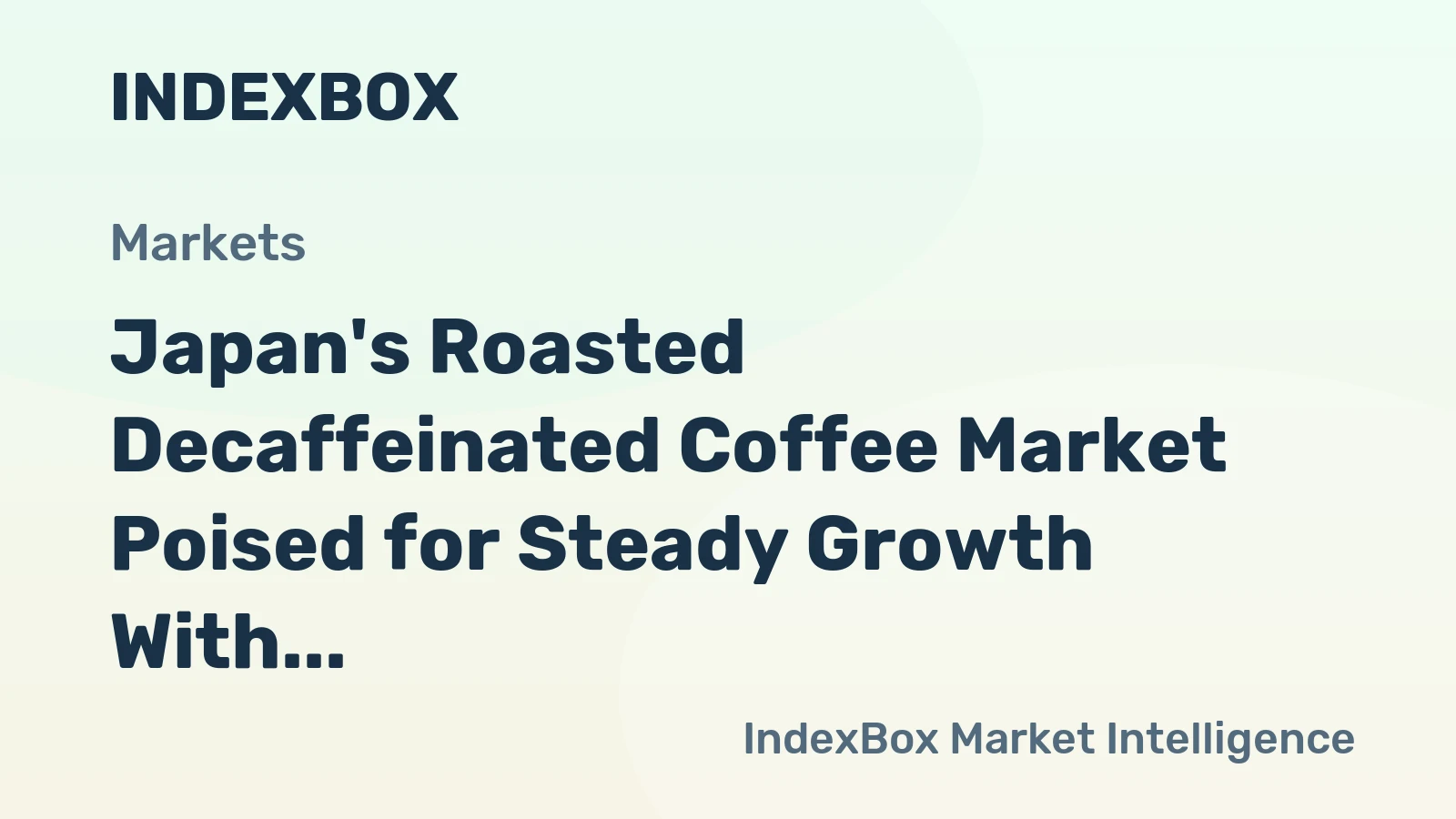 Japan's Roasted Decaffeinated Coffee Market Poised for Steady Growth With a 2.6% CAGR Through 2035