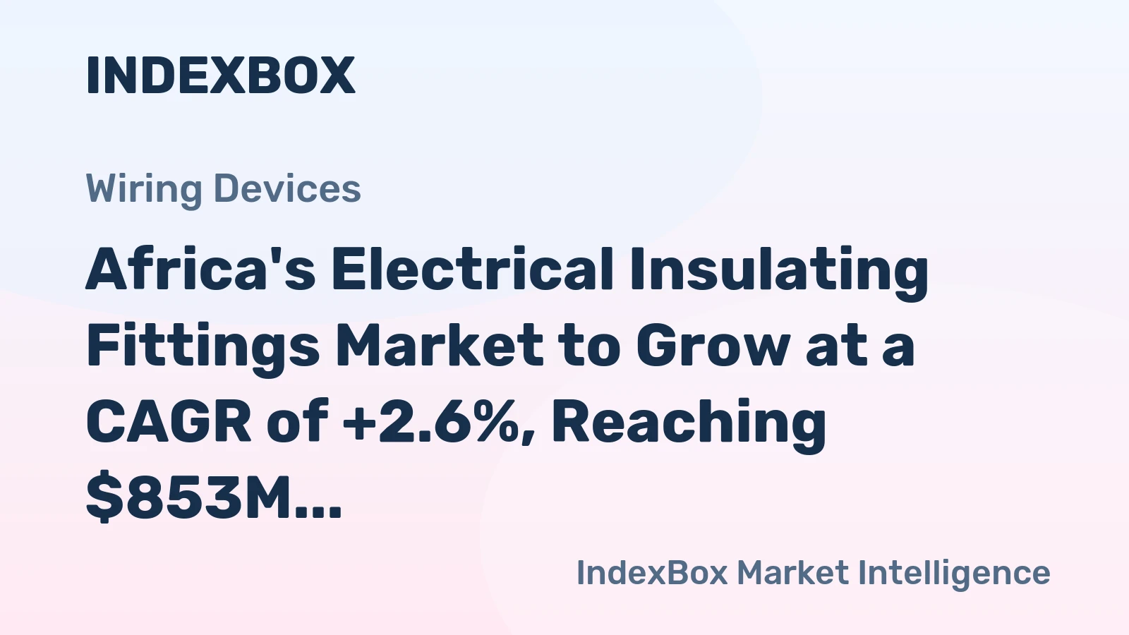 Africa's Electrical Insulating Fittings Market to Grow at a CAGR of +2.6%, Reaching $853M by 2035