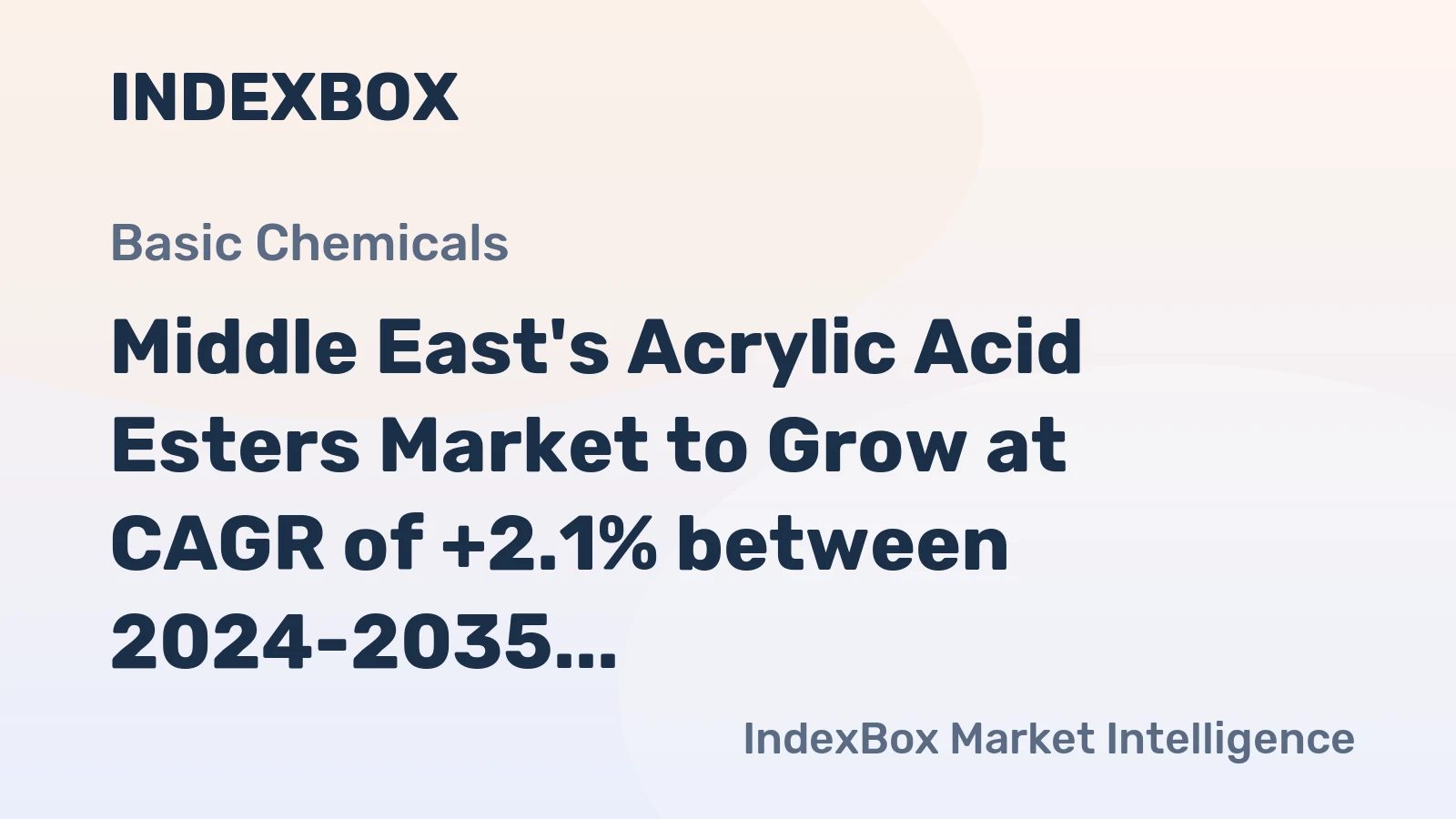 Middle East's Acrylic Acid Esters Market to Grow at CAGR of +2.1% between 2024-2035, reaching 652K tons