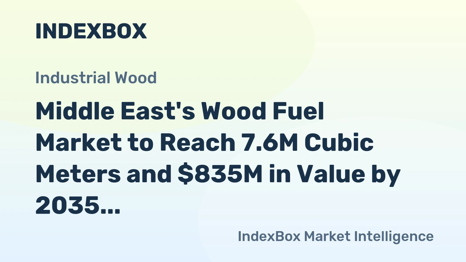 Middle East's Wood Fuel Market to Reach 7.6M Cubic Meters and $835M in Value by 2035