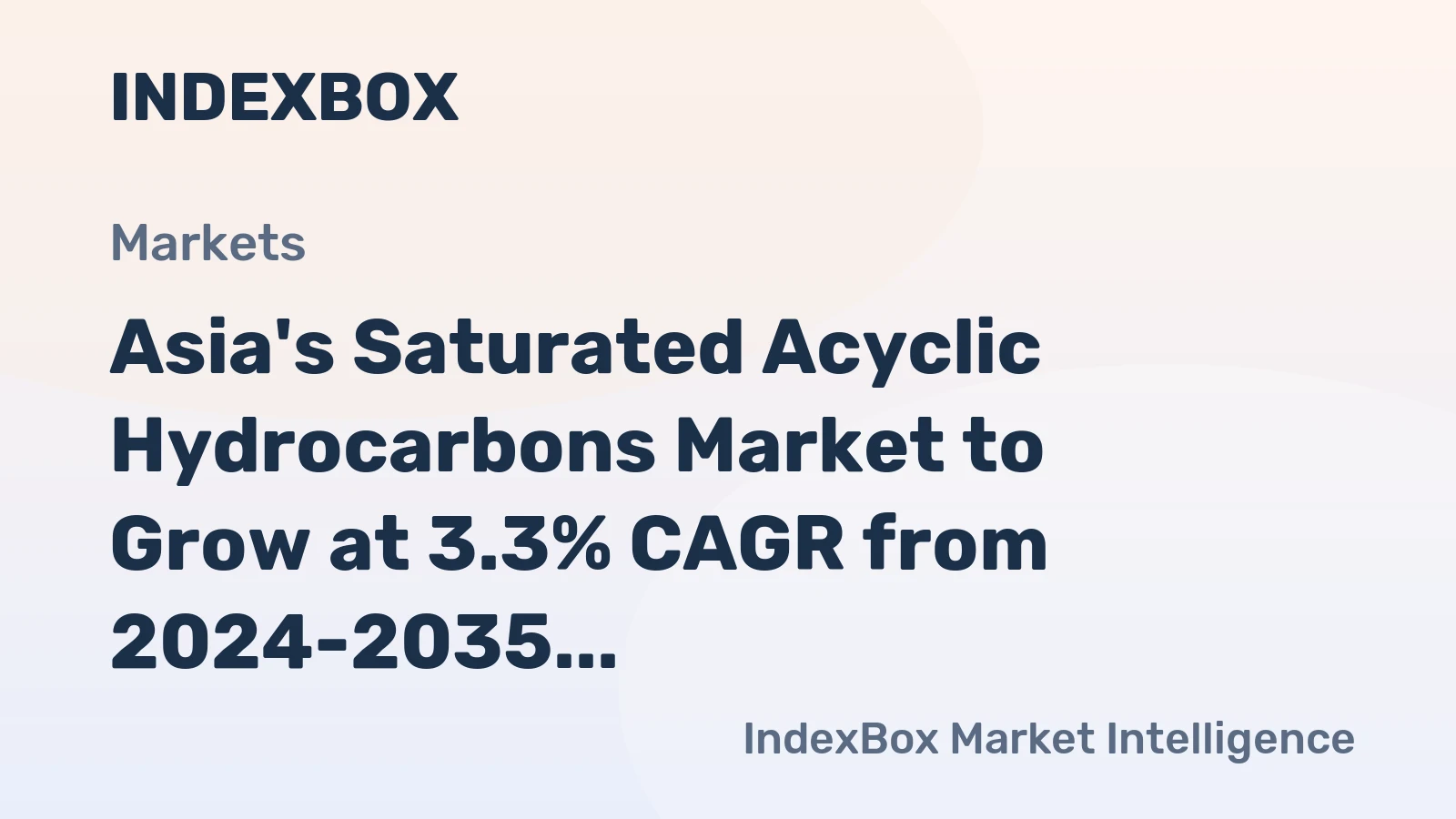 Asia's Saturated Acyclic Hydrocarbons Market to Grow at 3.3% CAGR from 2024-2035