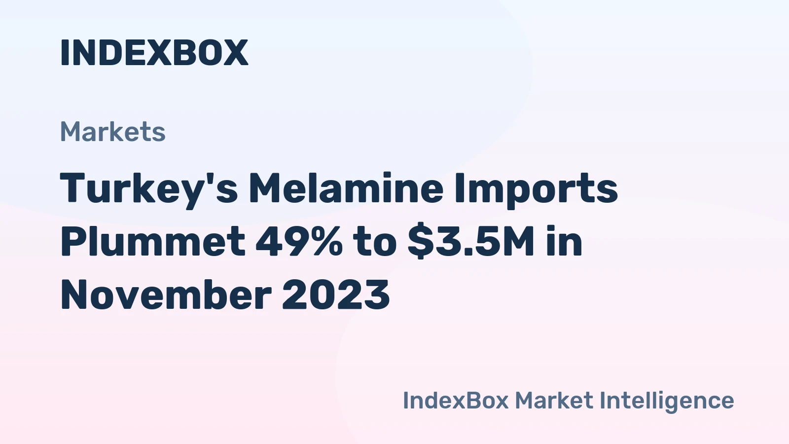 Turkey's Melamine Imports Plummet 49% to $3.5M in November 2023