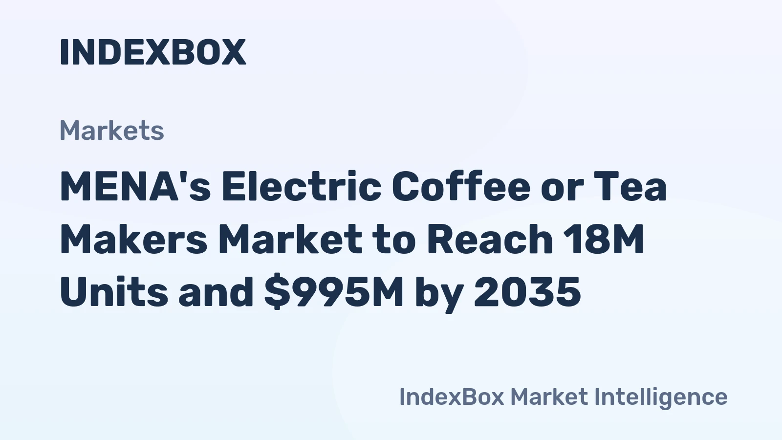 MENA's Electric Coffee or Tea Makers Market to Reach 18M Units and $995M by 2035