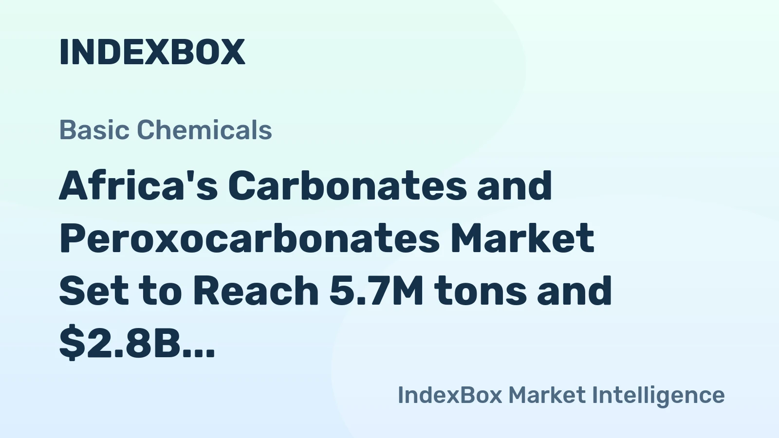 Africa's Carbonates and Peroxocarbonates Market Set to Reach 5.7M tons and $2.8B by 2035