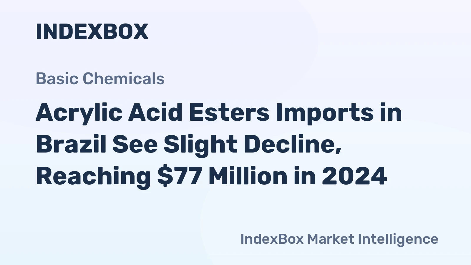 Acrylic Acid Esters Imports in Brazil See Slight Decline, Reaching $77 Million in 2024