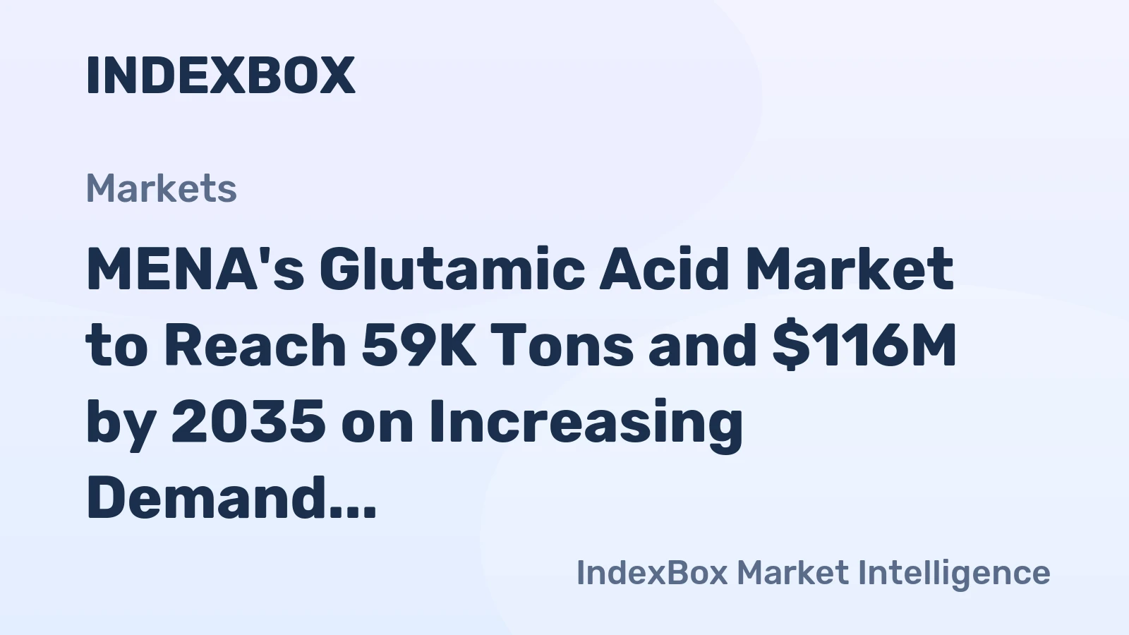 MENA's Glutamic Acid Market to Reach 59K Tons and $116M by 2035 on Increasing Demand