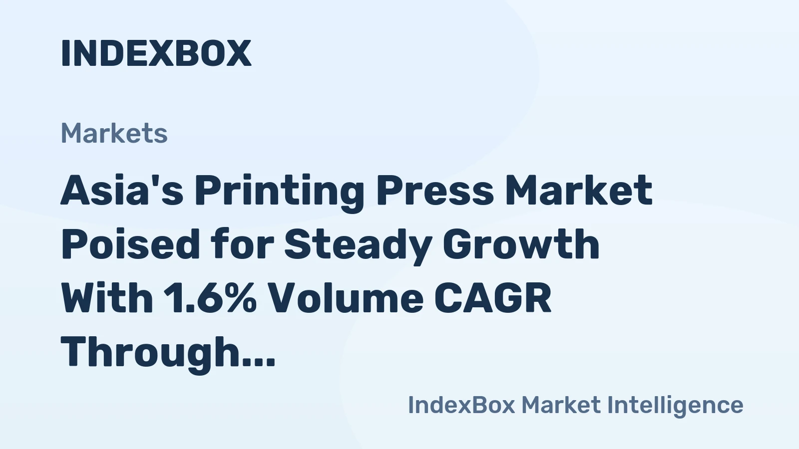 Asia's Printing Press Market Poised for Steady Growth With 1.6% Volume CAGR Through 2035