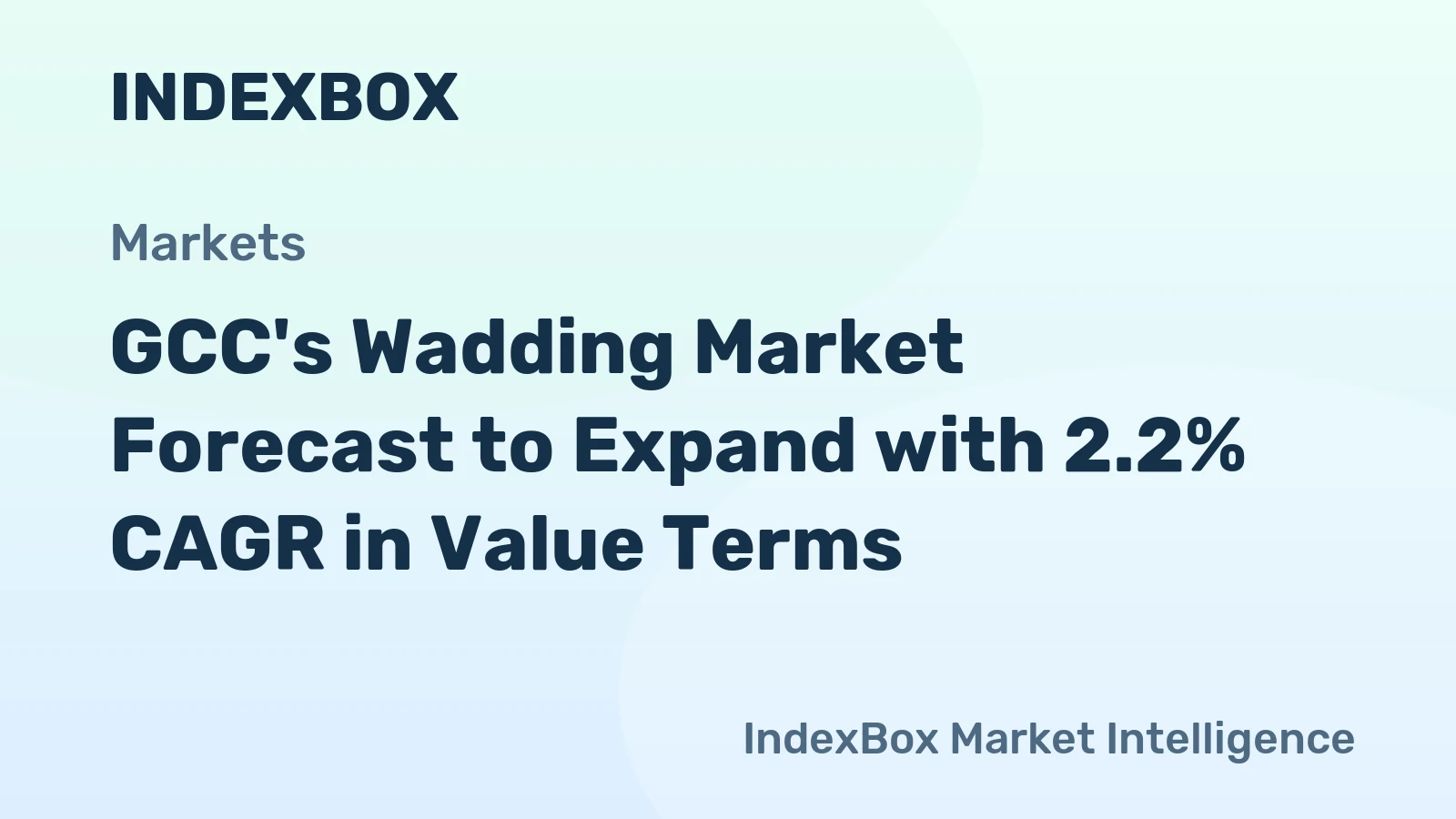 GCC's Wadding Market Forecast to Expand with 2.2% CAGR in Value Terms
