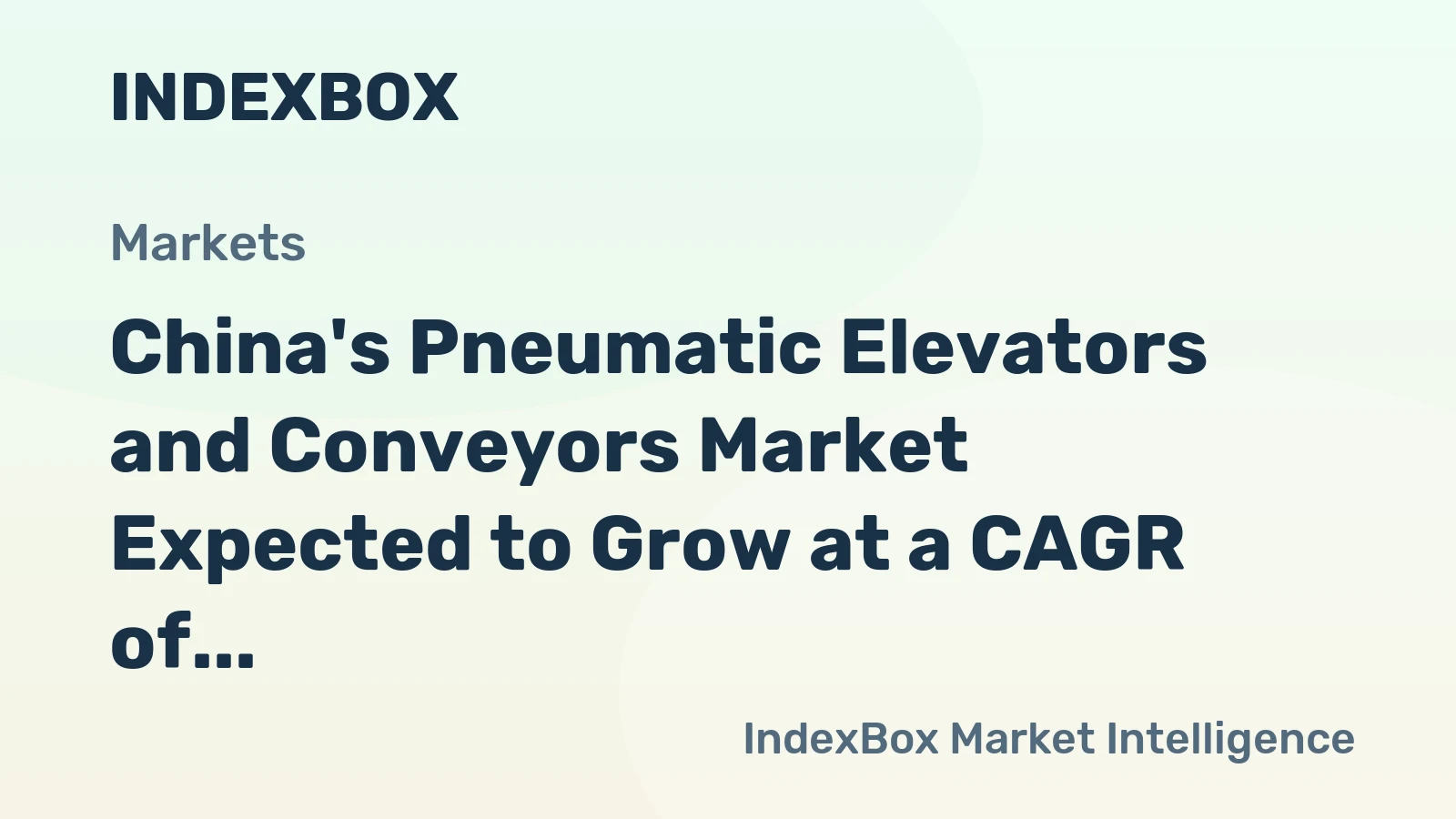China's Pneumatic Elevators and Conveyors Market Expected to Grow at a CAGR of +1.0% Over the Next Decade