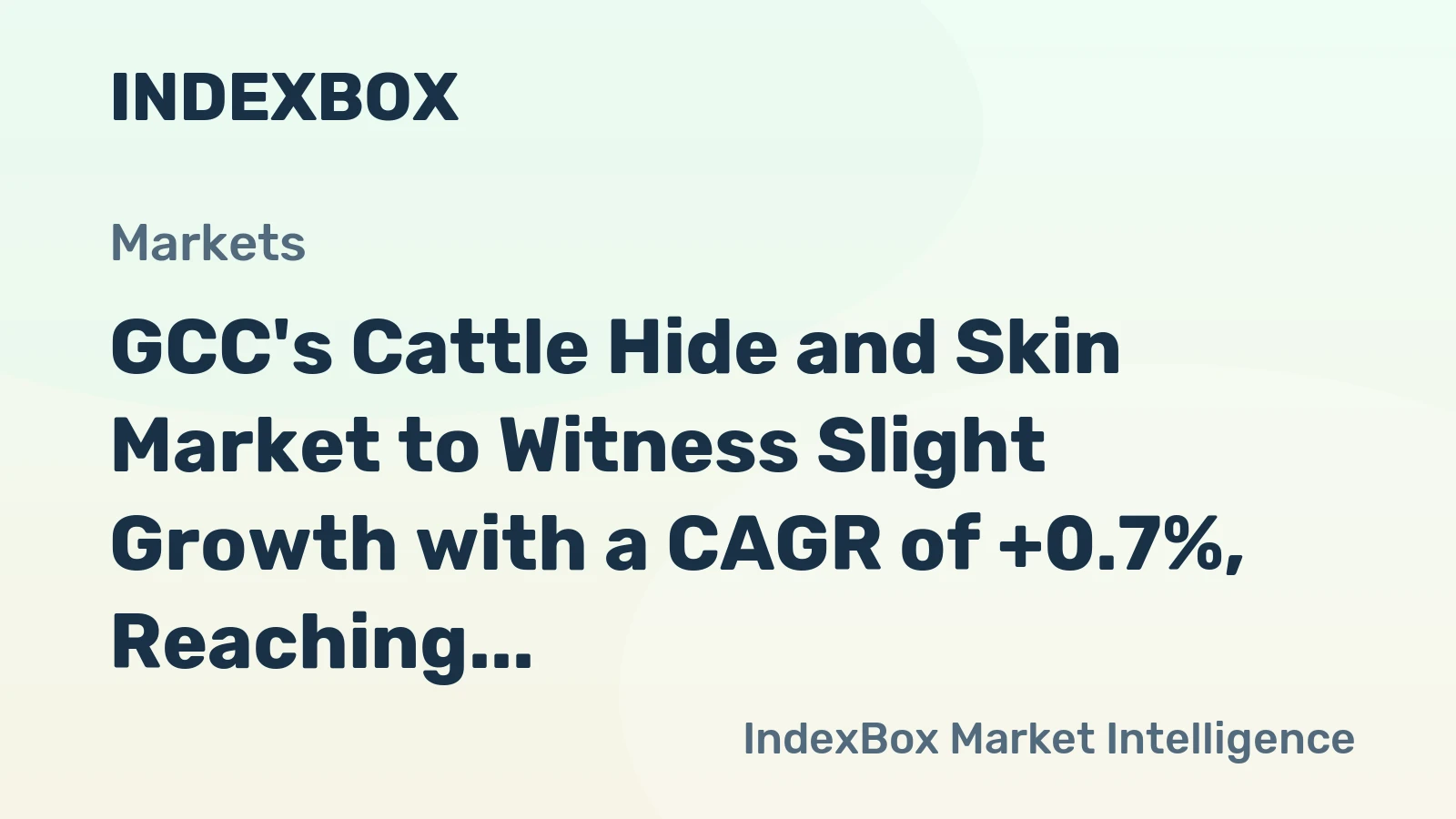 GCC's Cattle Hide and Skin Market to Witness Slight Growth with a CAGR of +0.7%, Reaching $12M by 2035