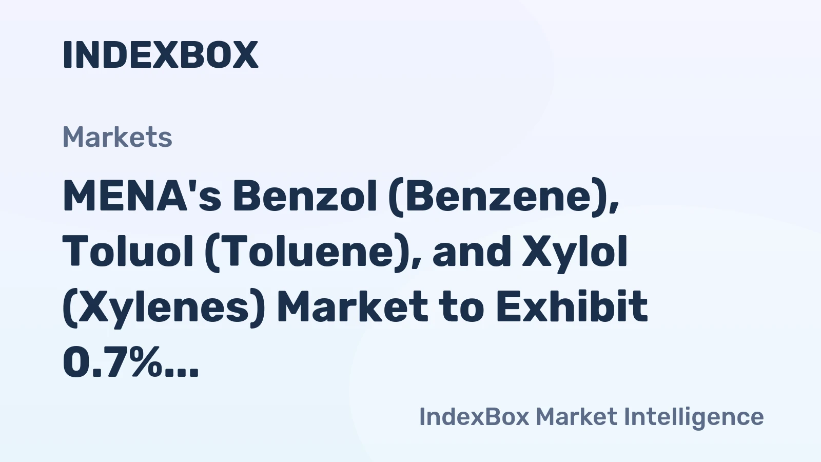 MENA's Benzol (Benzene), Toluol (Toluene), and Xylol (Xylenes) Market to Exhibit 0.7% CAGR Growth from 2024 to 2035