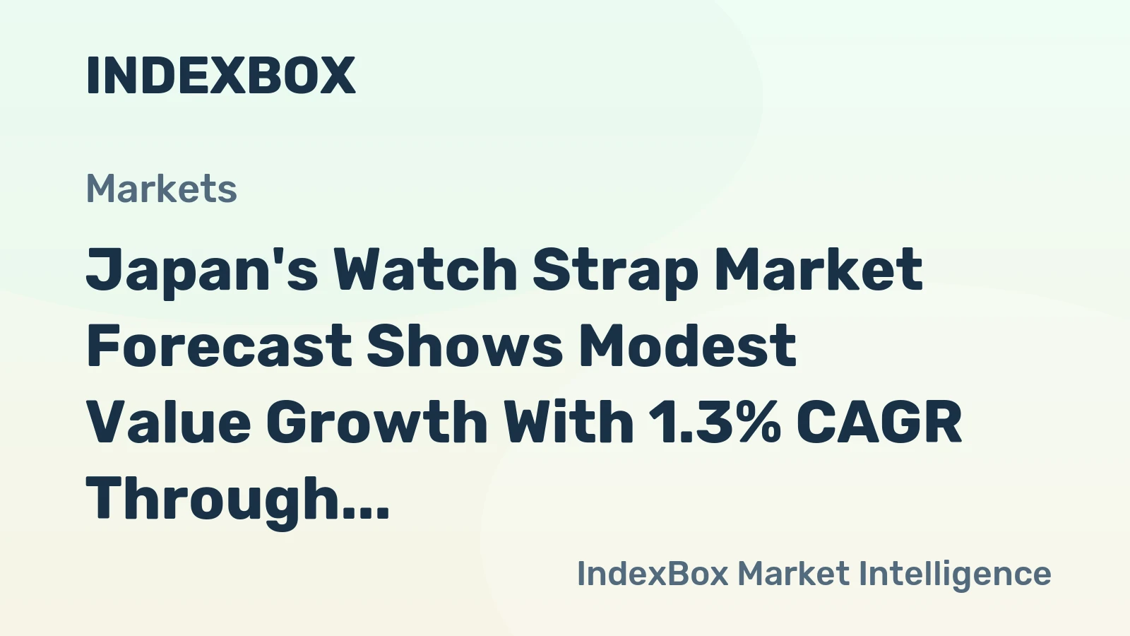 Japan's Watch Strap Market Forecast Shows Modest Value Growth With 1.3% CAGR Through 2035