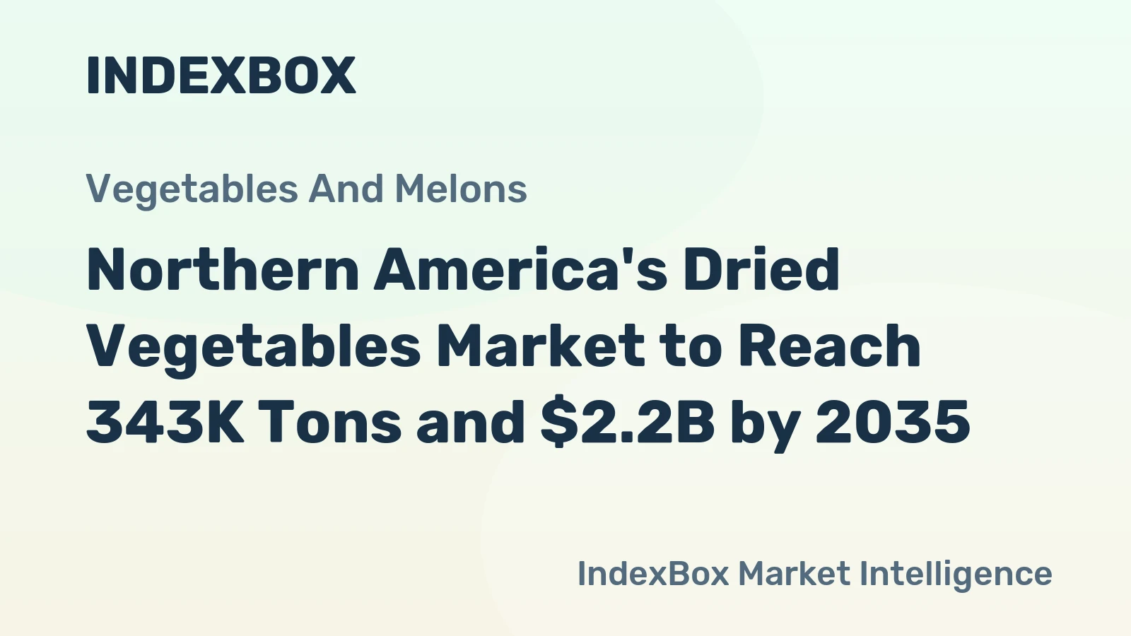Northern America's Dried Vegetables Market to Reach 343K Tons and $2.2B by 2035