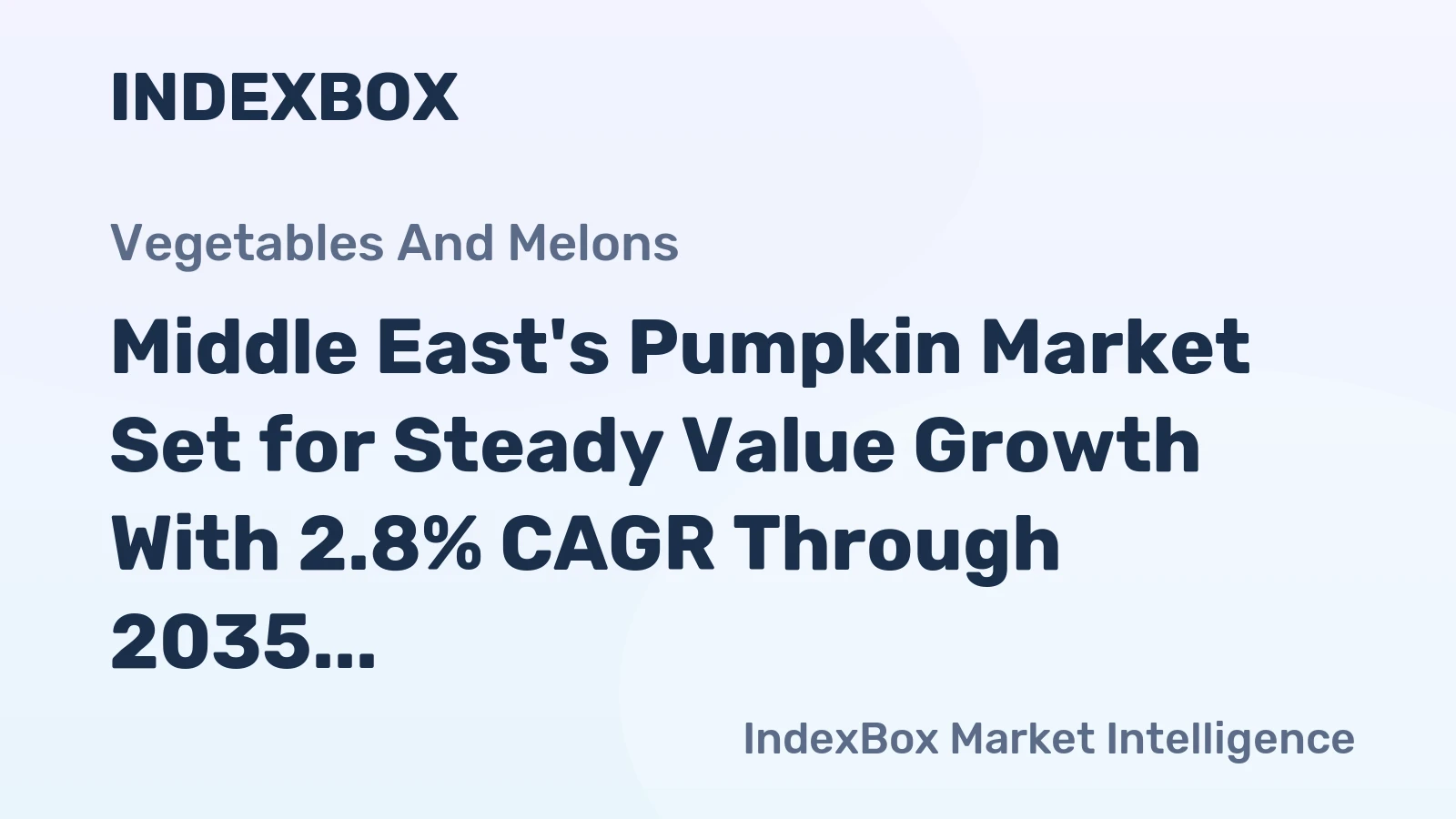Middle East's Pumpkin Market Set for Steady Value Growth With 2.8% CAGR Through 2035