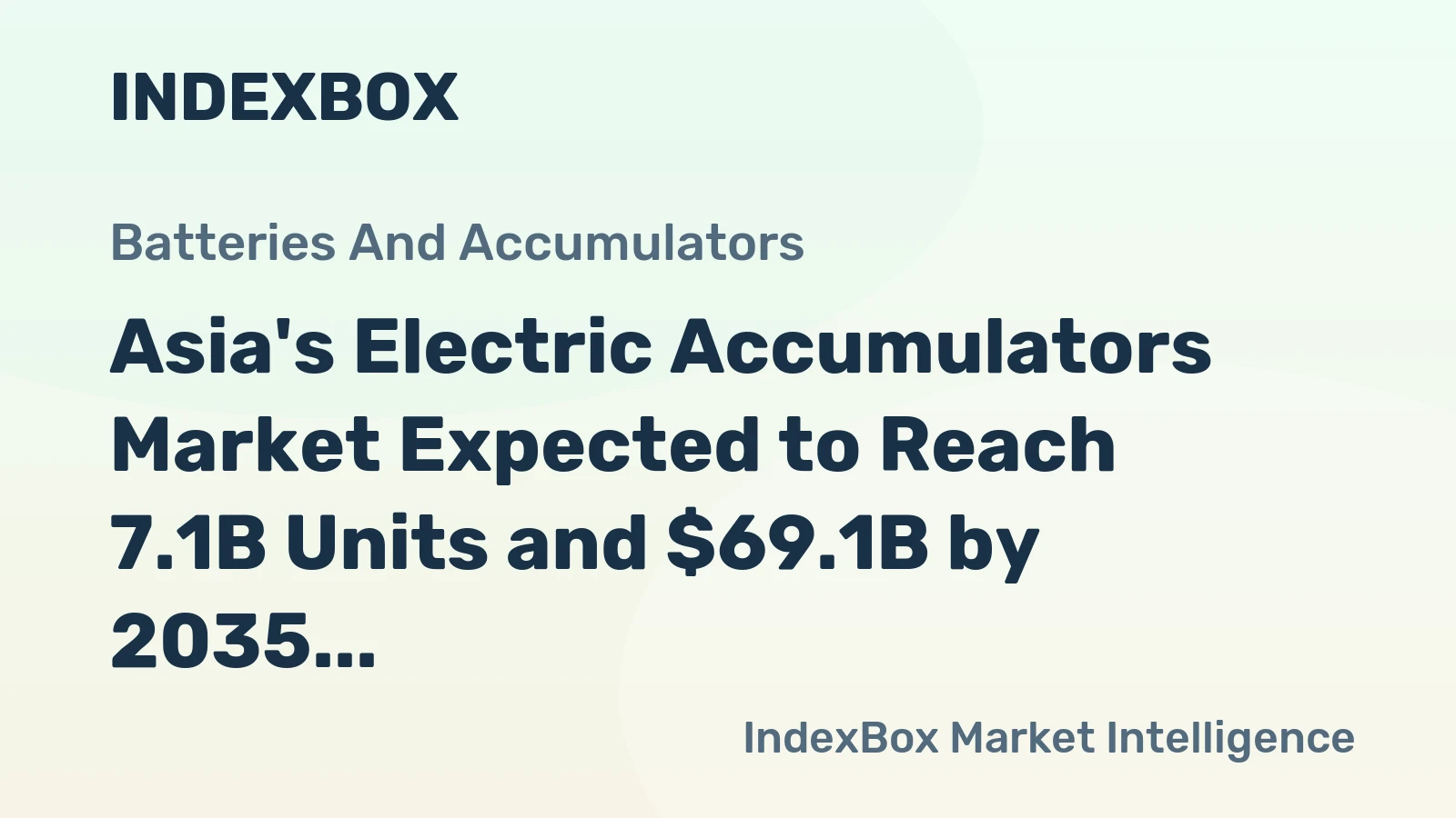 Asia's Electric Accumulators Market Expected to Reach 7.1B Units and $69.1B by 2035