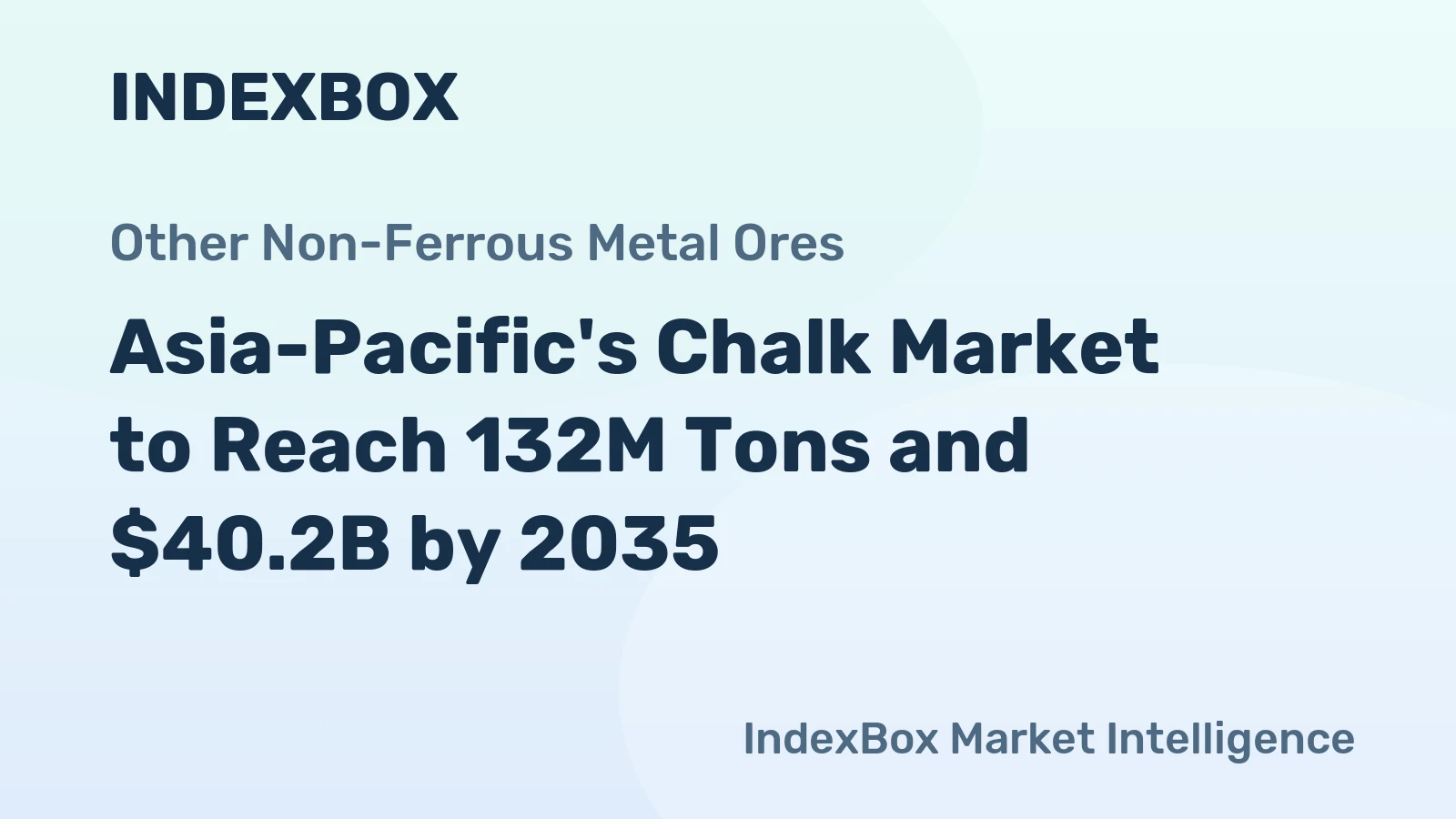 Asia-Pacific's Chalk Market to Reach 132M Tons and $40.2B by 2035