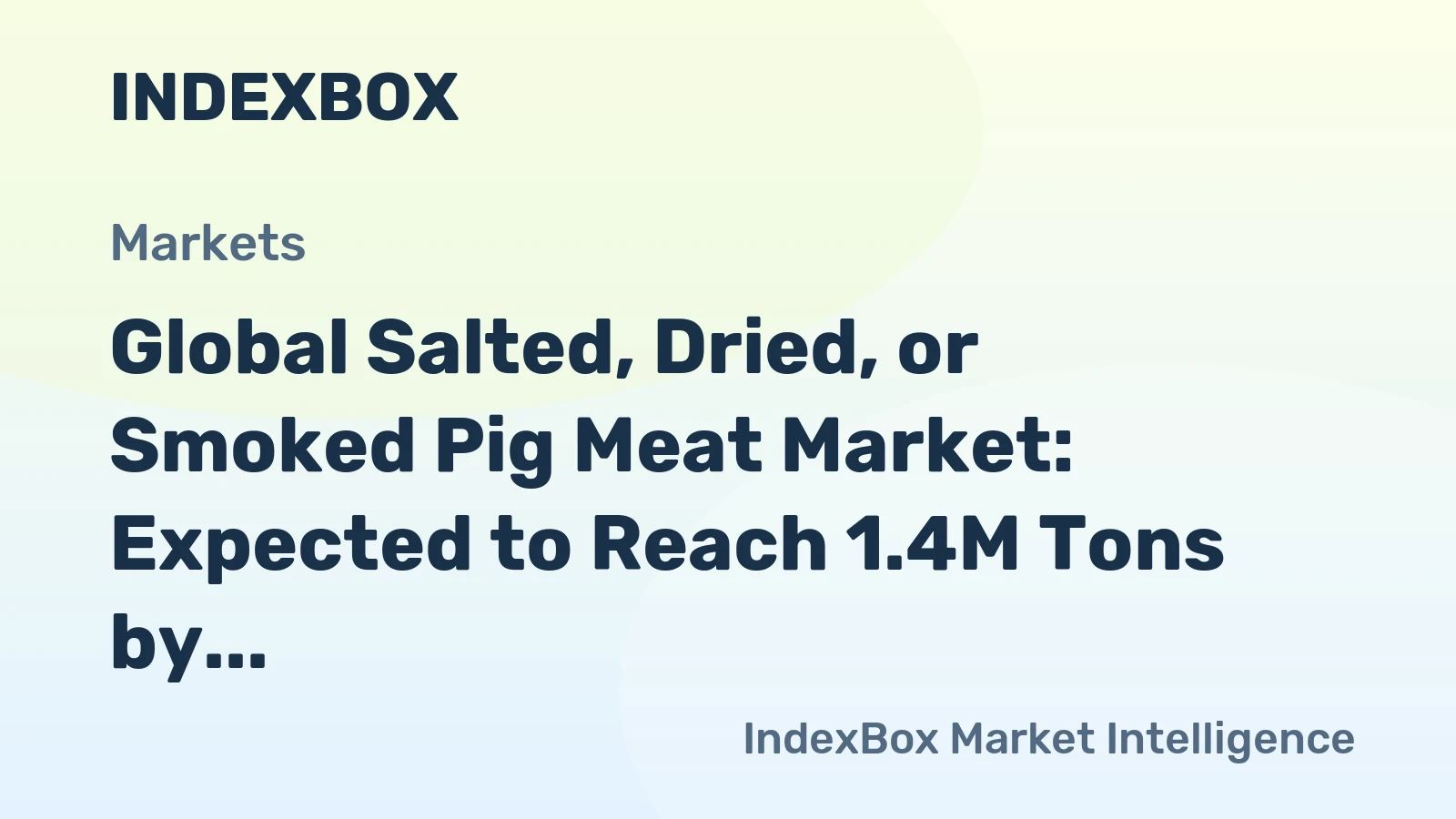 Global Salted, Dried, or Smoked Pig Meat Market: Expected to Reach 1.4M Tons by 2035, Valued at $8.8B
