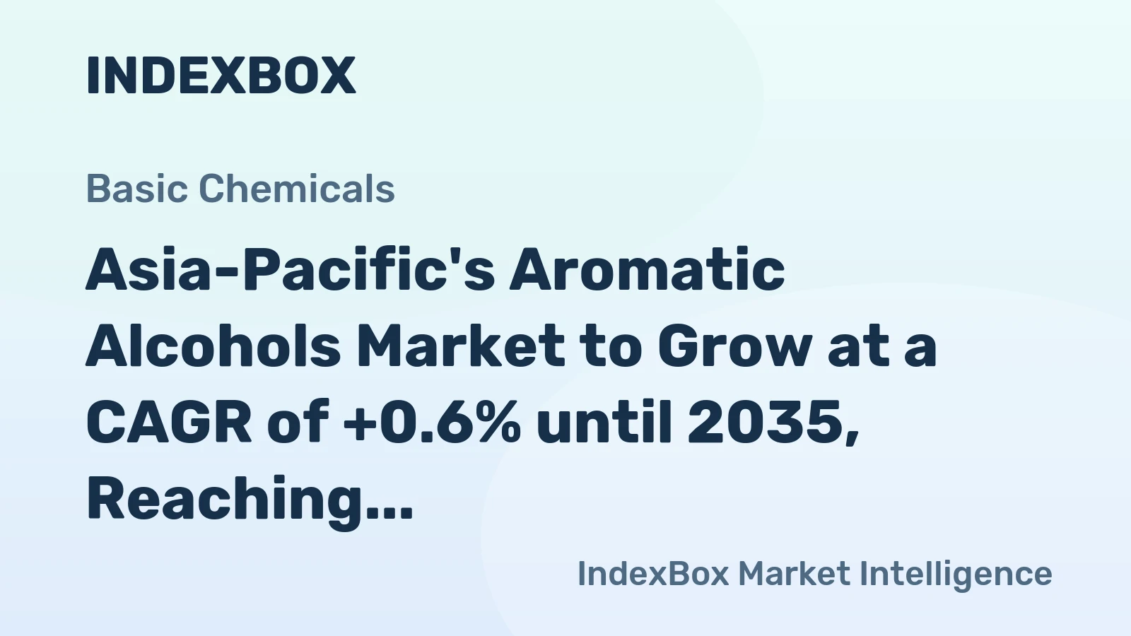 Asia-Pacific's Aromatic Alcohols Market to Grow at a CAGR of +0.6% until 2035, Reaching $832M in Value