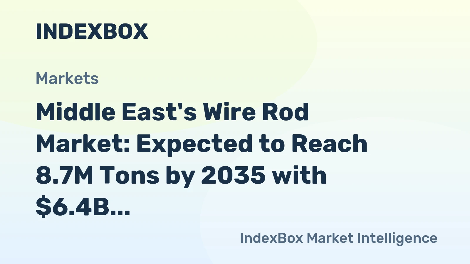 Middle East's Wire Rod Market: Expected to Reach 8.7M Tons by 2035 with $6.4B in Value