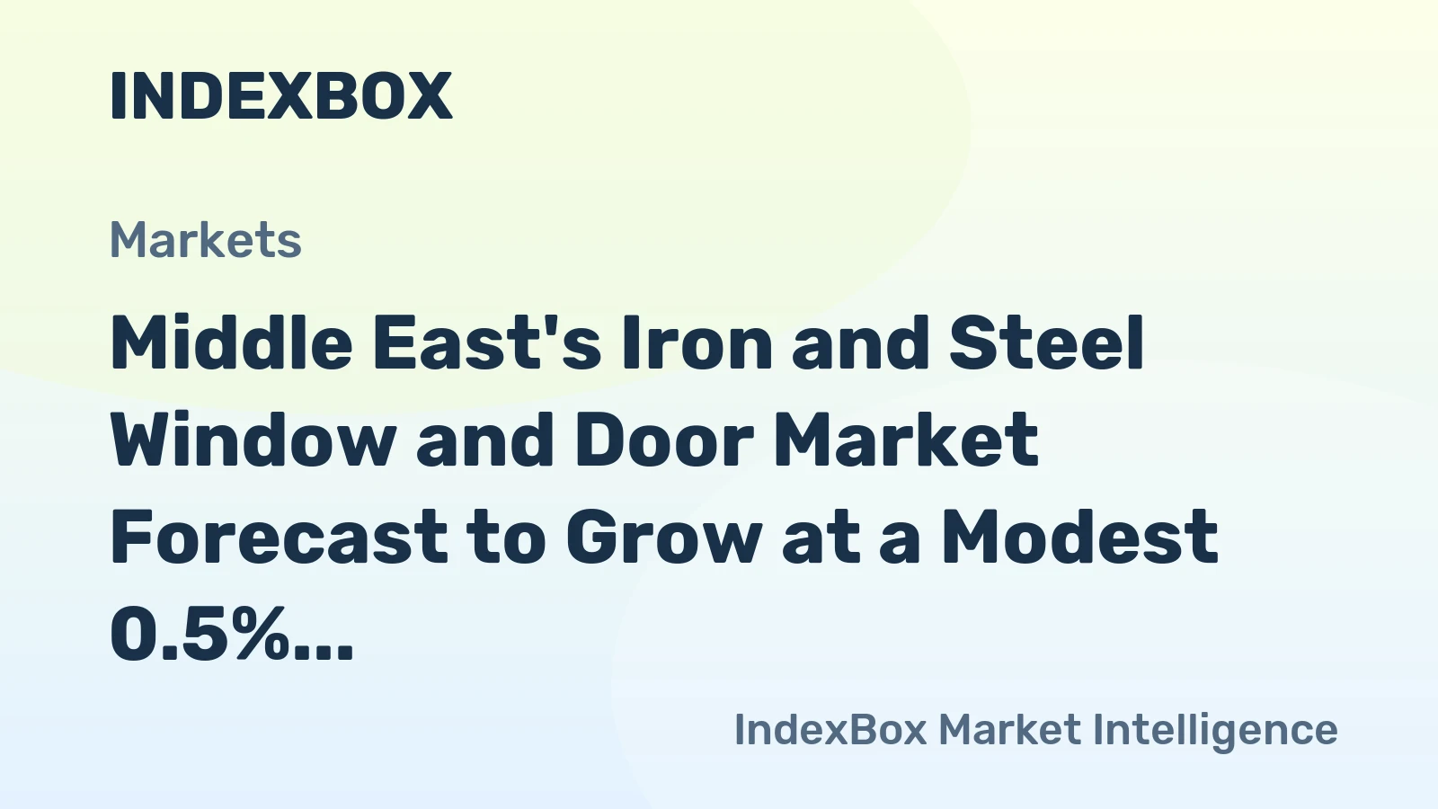 Middle East's Iron and Steel Window and Door Market Forecast to Grow at a Modest 0.5% CAGR Through 2035
