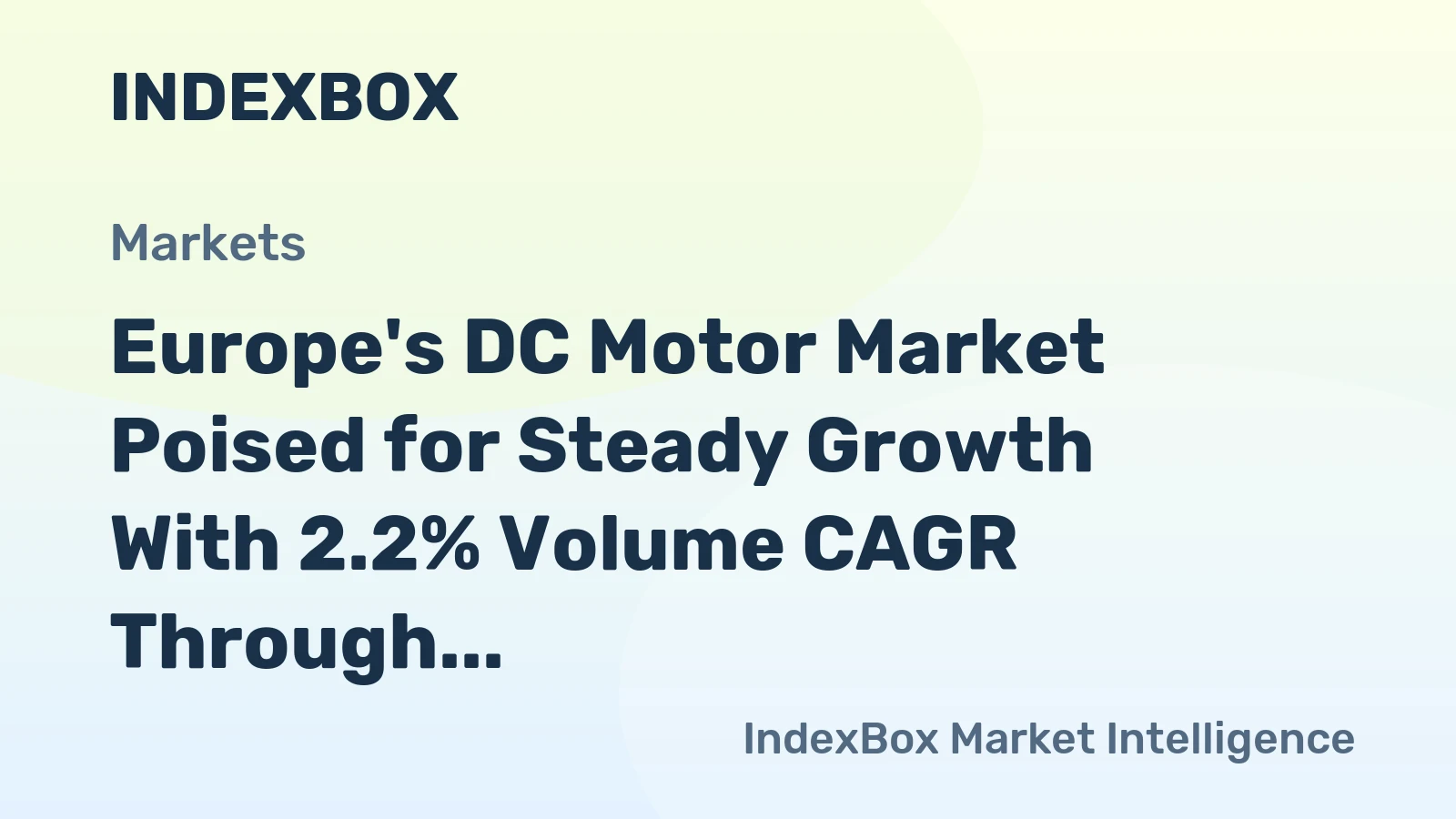 Europe's DC Motor Market Poised for Steady Growth With 2.2% Volume CAGR Through 2035