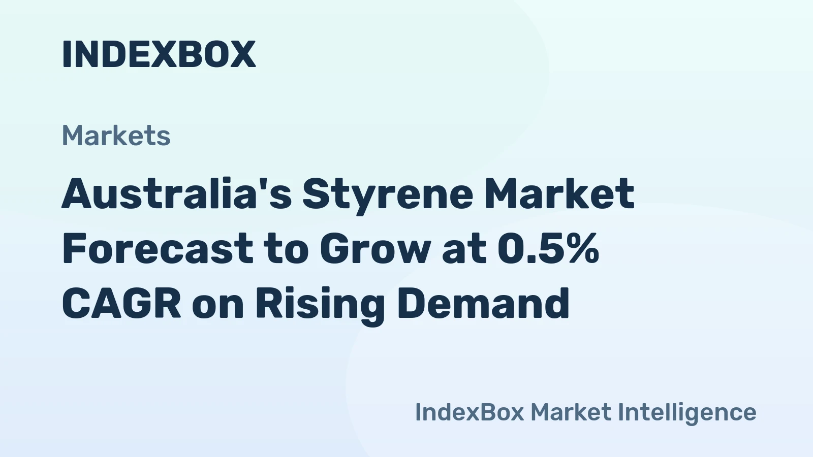 Australia's Styrene Market Forecast to Grow at 0.5% CAGR on Rising Demand