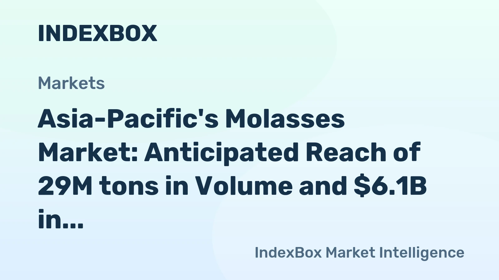 Asia-Pacific's Molasses Market: Anticipated Reach of 29M tons in Volume and $6.1B in Value by 2035