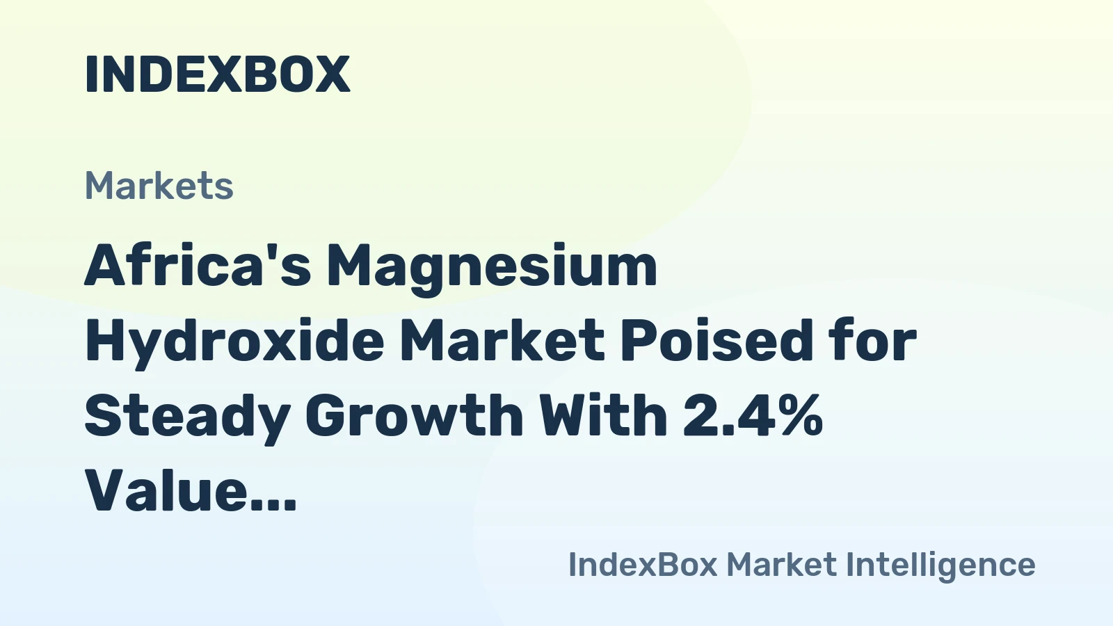 Africa's Magnesium Hydroxide Market Poised for Steady Growth With 2.4% Value CAGR Through 2035