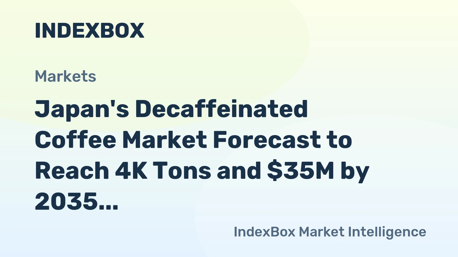 Japan's Decaffeinated Coffee Market Forecast to Reach 4K Tons and $35M by 2035