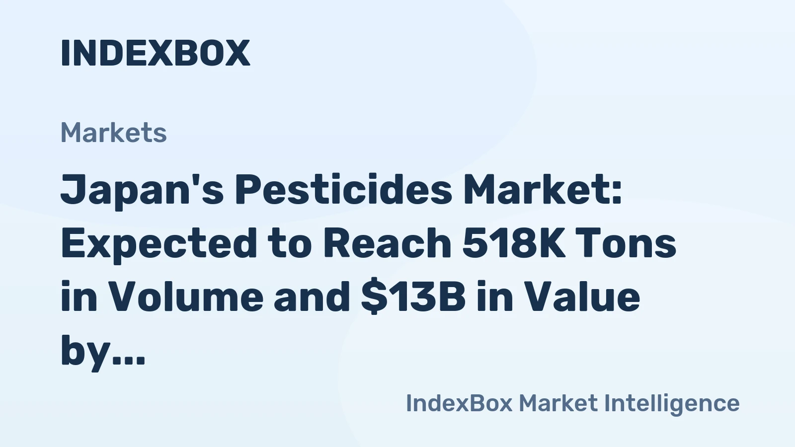 Japan's Pesticides Market: Expected to Reach 518K Tons in Volume and $13B in Value by 2035