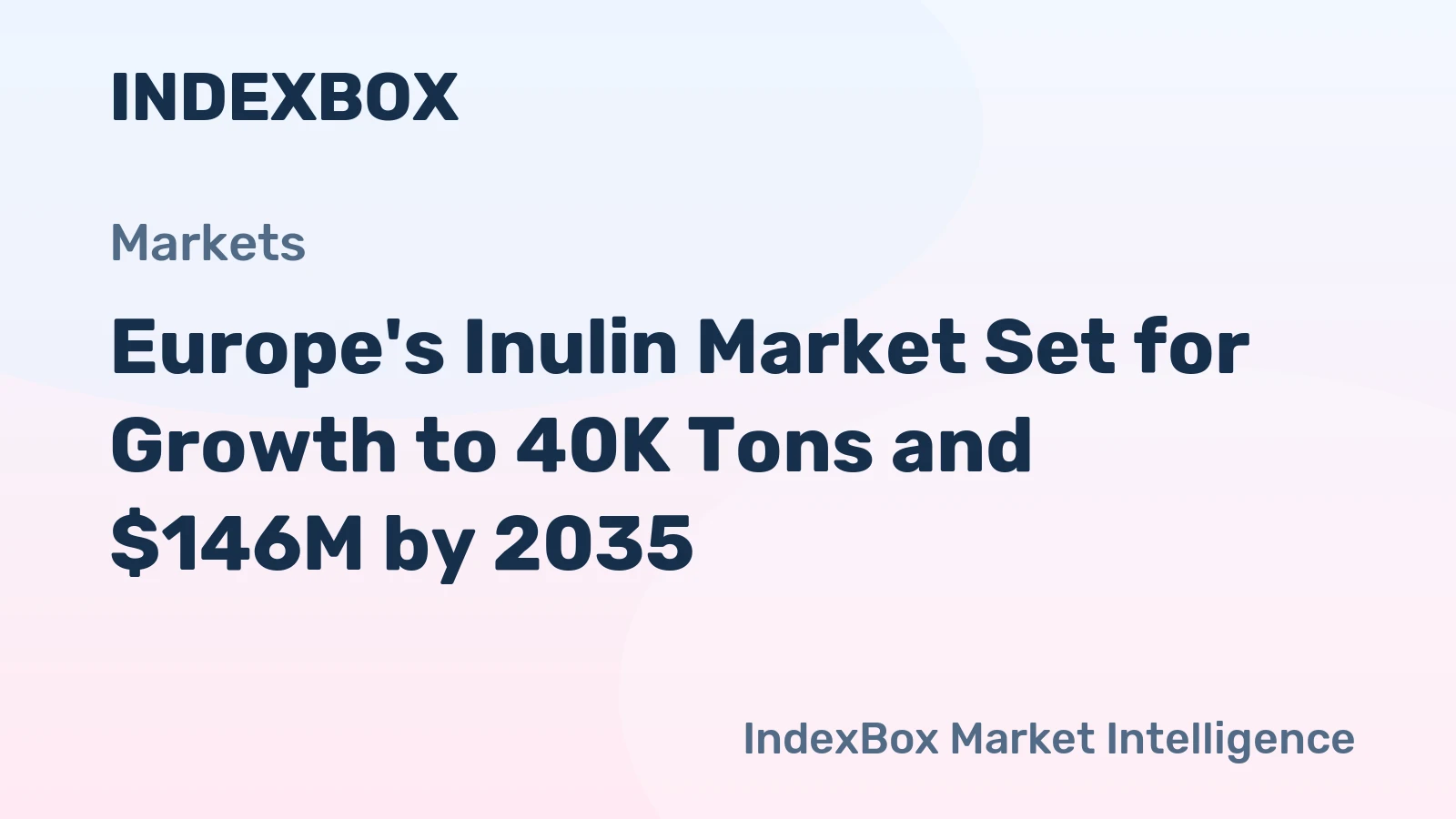 Europe's Inulin Market Set for Growth to 40K Tons and $146M by 2035