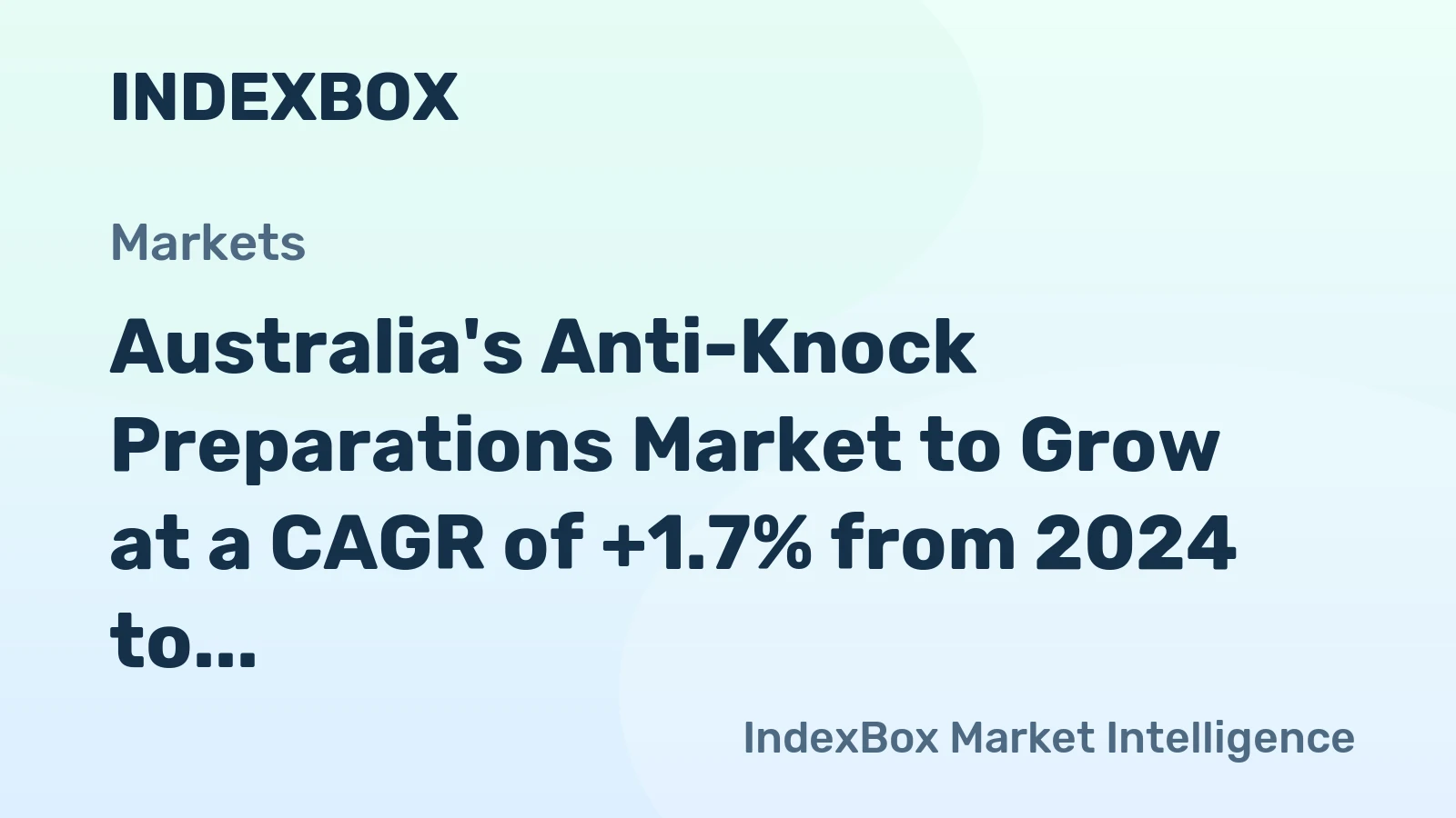 Australia's Anti-Knock Preparations Market to Grow at a CAGR of +1.7% from 2024 to 2035