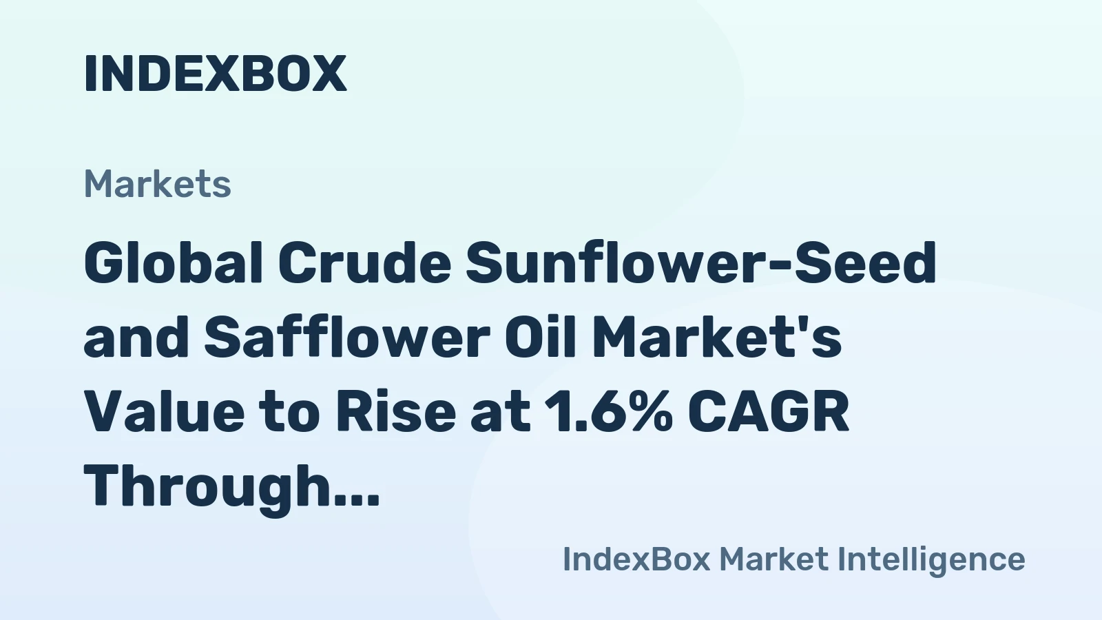 Global Crude Sunflower-Seed and Safflower Oil Market's Value to Rise at 1.6% CAGR Through 2035