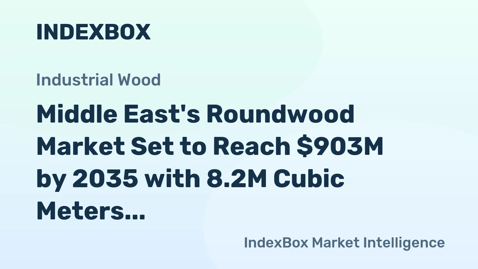 Middle East's Roundwood Market Set to Reach $903M by 2035 with 8.2M Cubic Meters in Volume