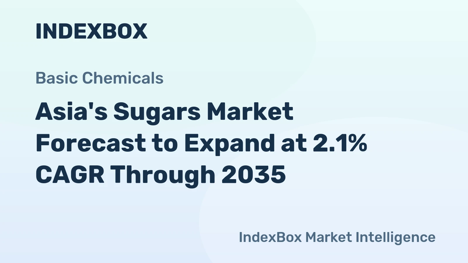 Asia's Sugars Market Forecast to Expand at 2.1% CAGR Through 2035