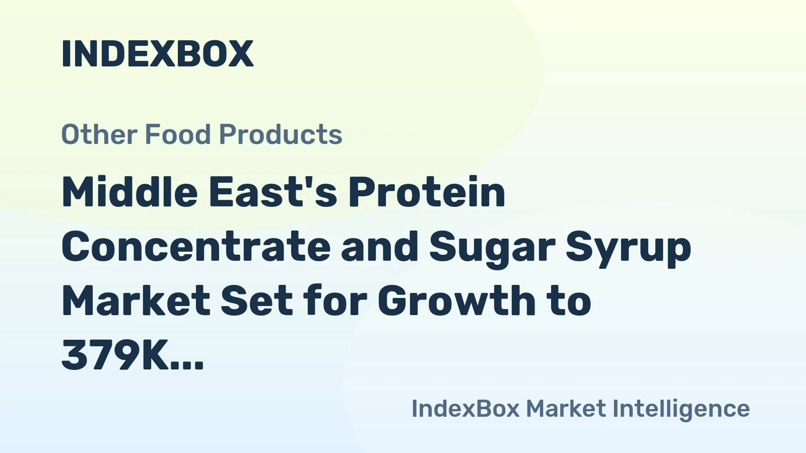 Middle East's Protein Concentrate and Sugar Syrup Market Set for Growth to 379K Tons and $1.7B