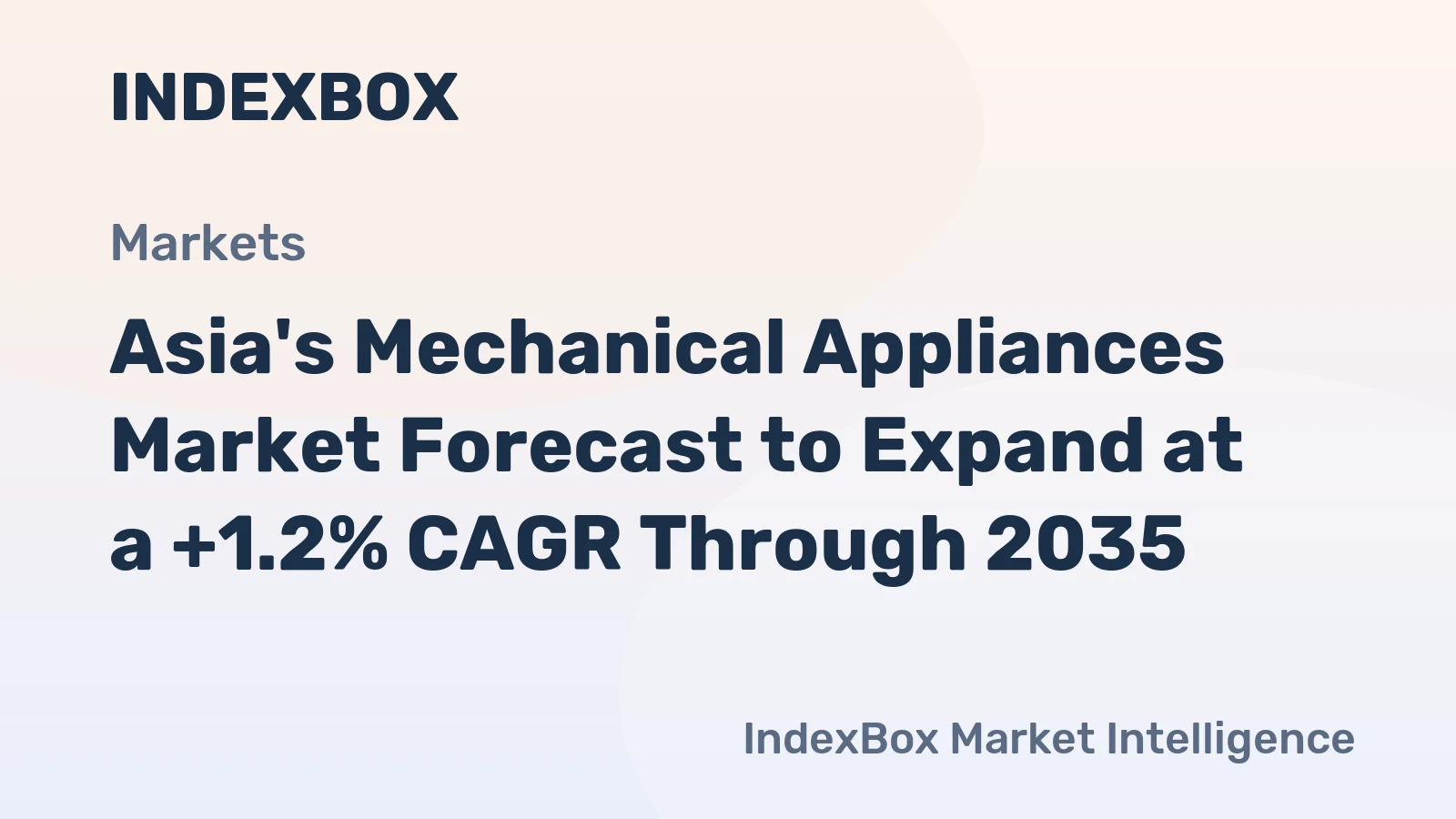 Asia's Mechanical Appliances Market Forecast to Expand at a +1.2% CAGR Through 2035