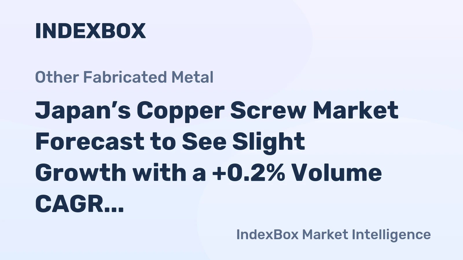 Japan’s Copper Screw Market Forecast to See Slight Growth with a +0.2% Volume CAGR