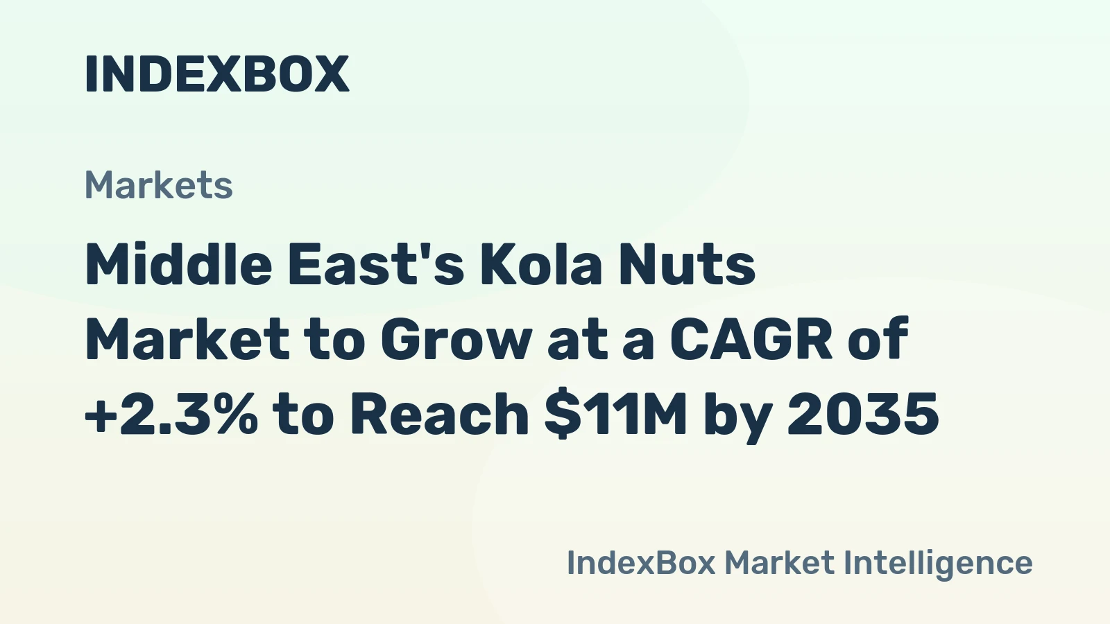 Middle East's Kola Nuts Market to Grow at a CAGR of +2.3% to Reach $11M by 2035