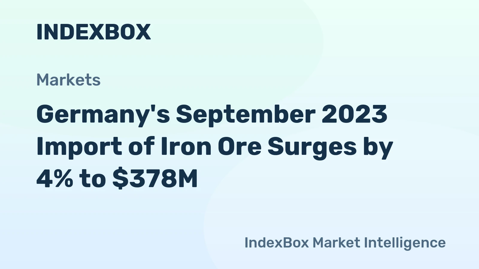 Germany's September 2023 Import of Iron Ore Surges by 4% to $378M