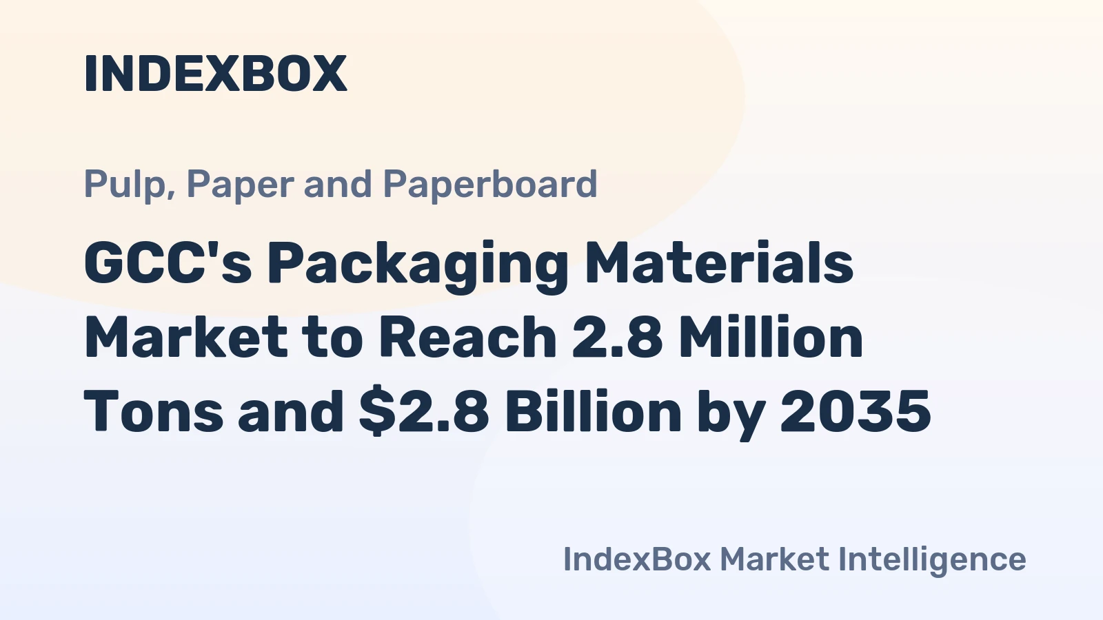 GCC's Packaging Materials Market to Reach 2.8 Million Tons and $2.8 Billion by 2035